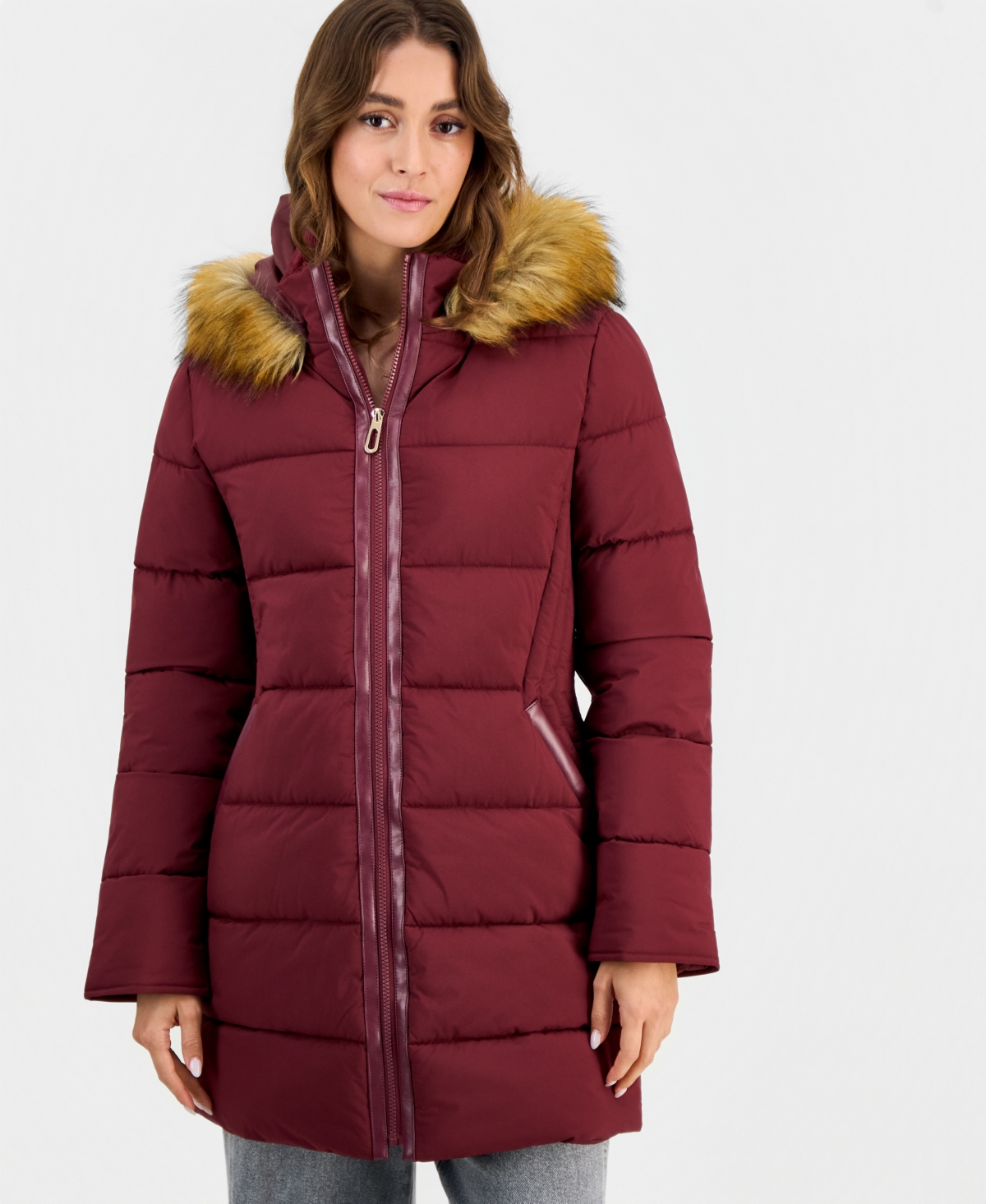 Click here for Maralyn & Me Juniors Hooded Faux-Fur-Trim Puffer C... prices