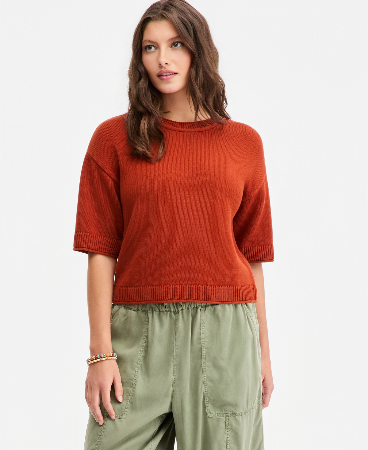 Click here for On 34th Womens Cotton Short-Sleeve Relaxed Crew Sw... prices