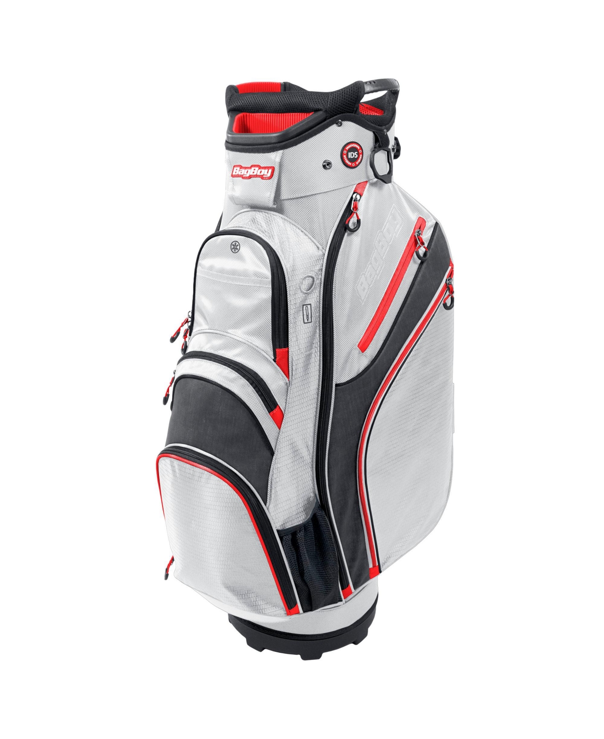 Click here for Bag Boy Chiller Golf Cart Bag - White/charcoal/red prices