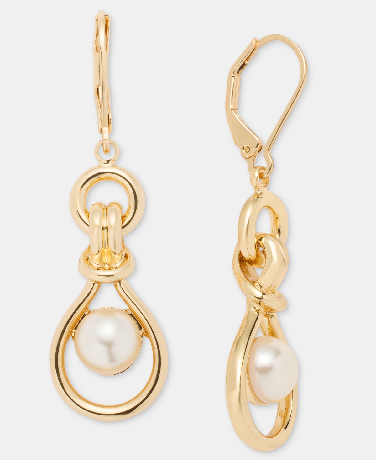 Click here for Anne Klein Imitation Pearl Linked Drop Earrings -... prices