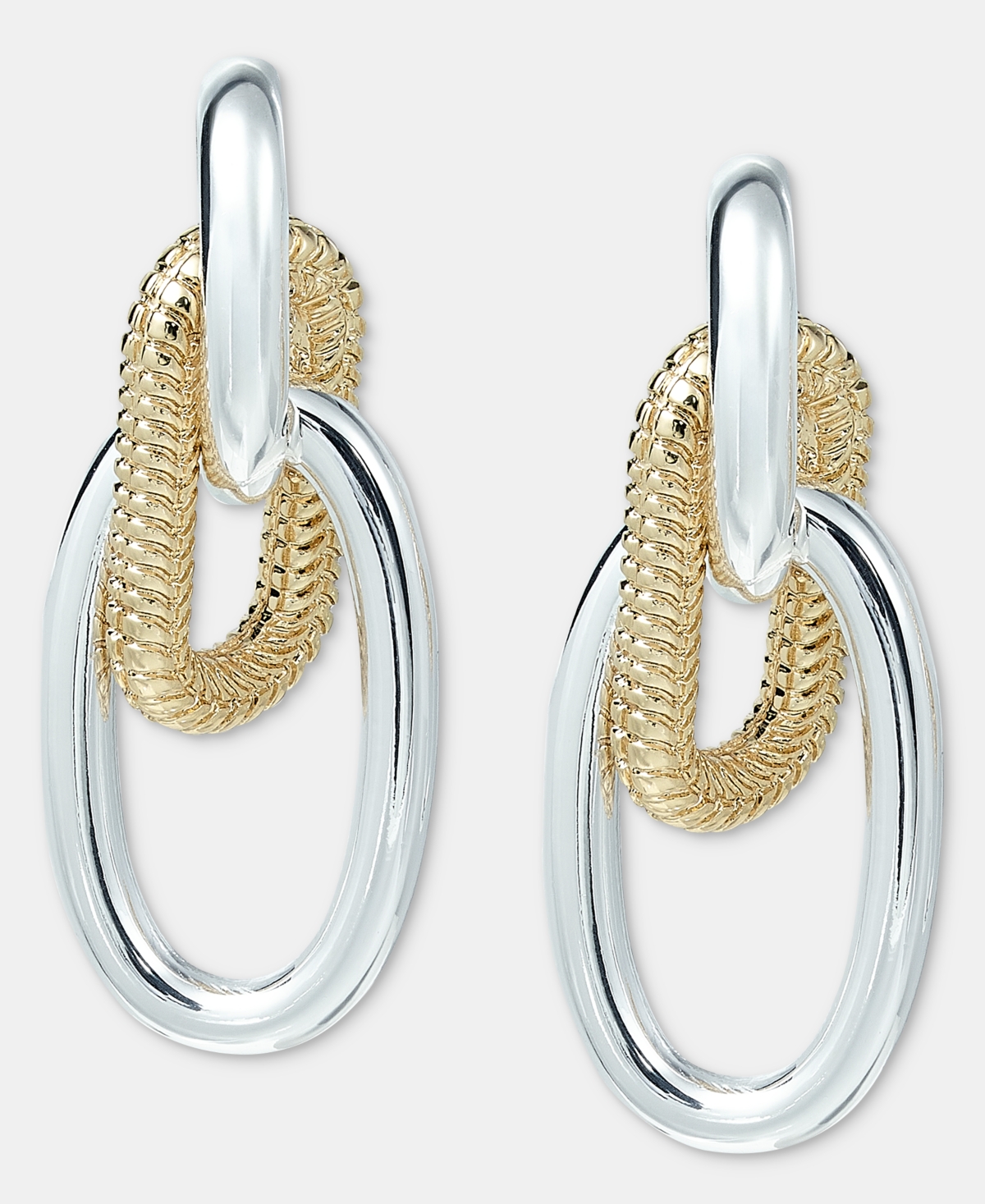 Click here for Anne Klein Two-Tone Drama Chain Doorknocker Earrin... prices