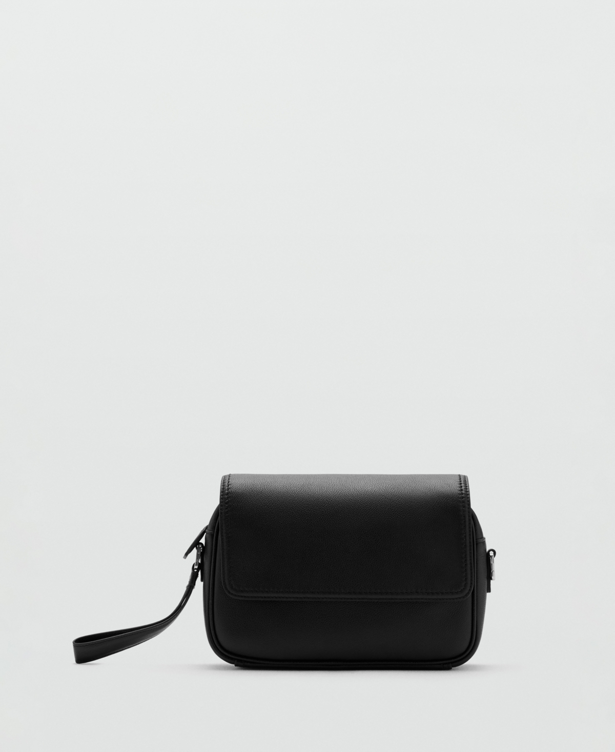 Click here for Mango Mens Leather Strap Bag - Black prices