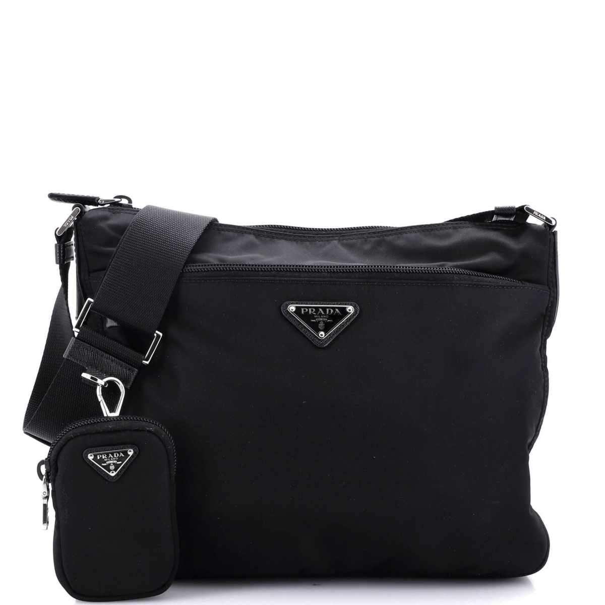 Click here for Pre-Owned Prada Medium Front Zip Messenger Bag Re-... prices