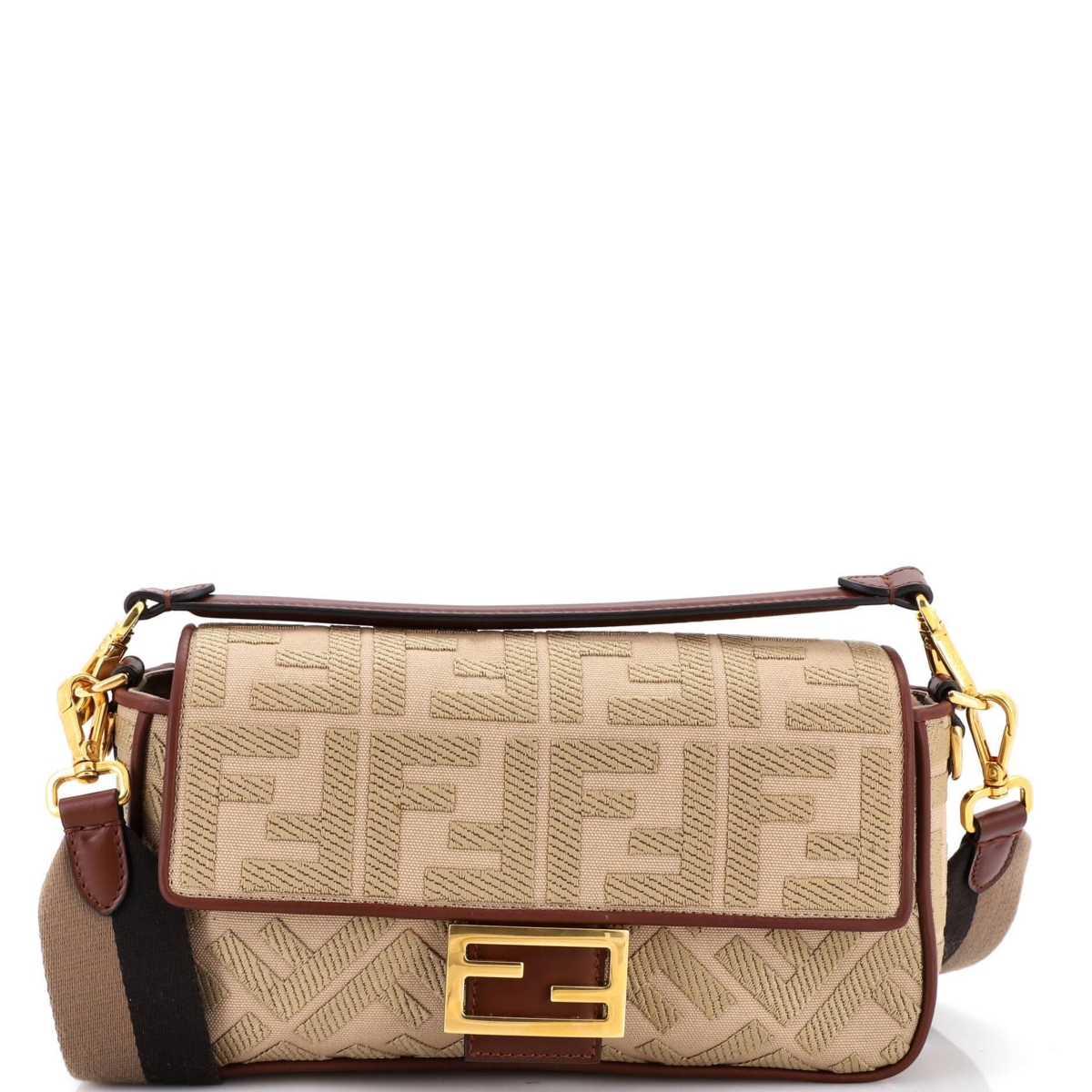Click here for Pre-Owned Fendi Medium Baguette Nm Bag Zucca Embro... prices