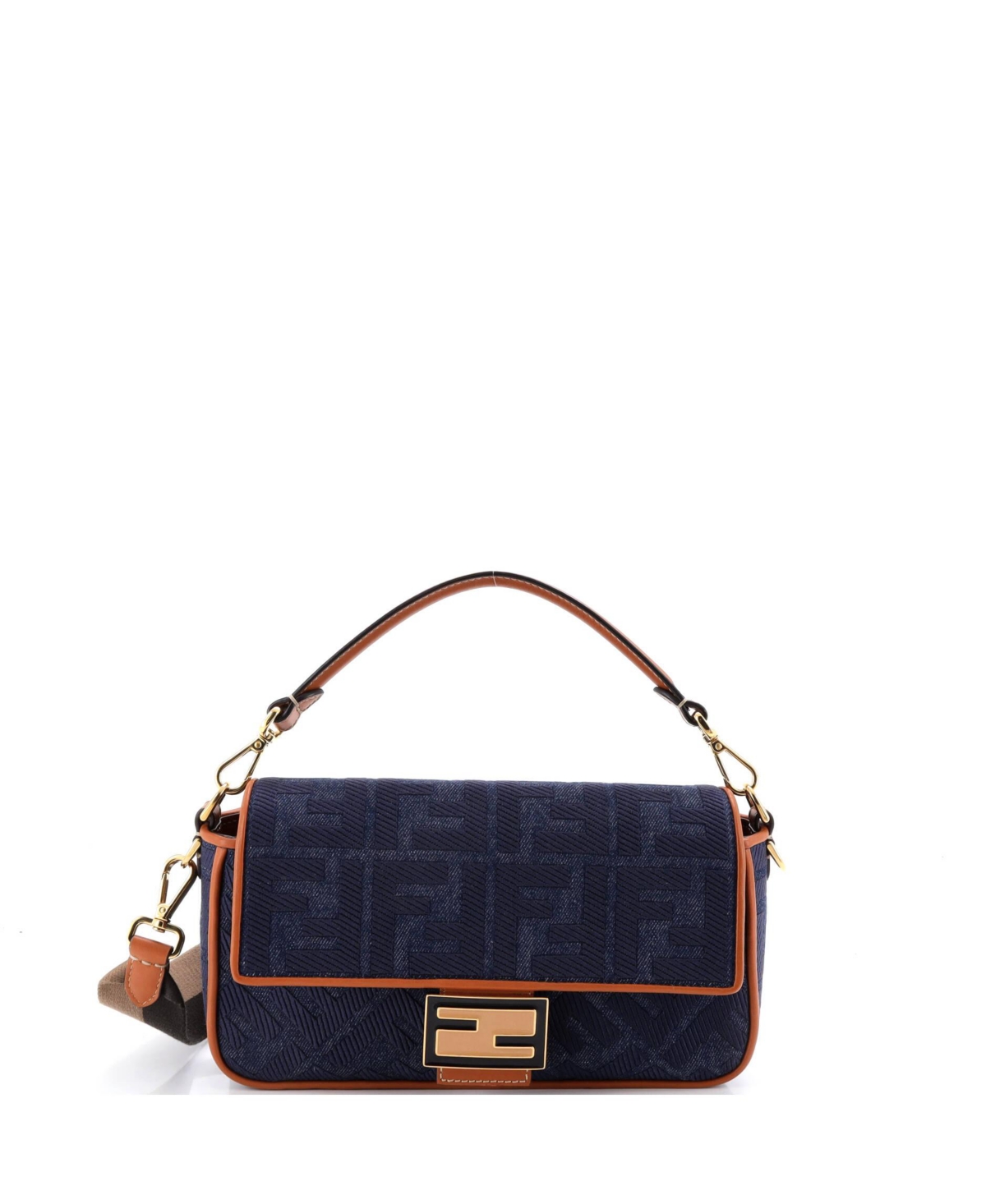 Click here for Pre-Owned Fendi Medium Baguette Nm Bag Zucca Embro... prices