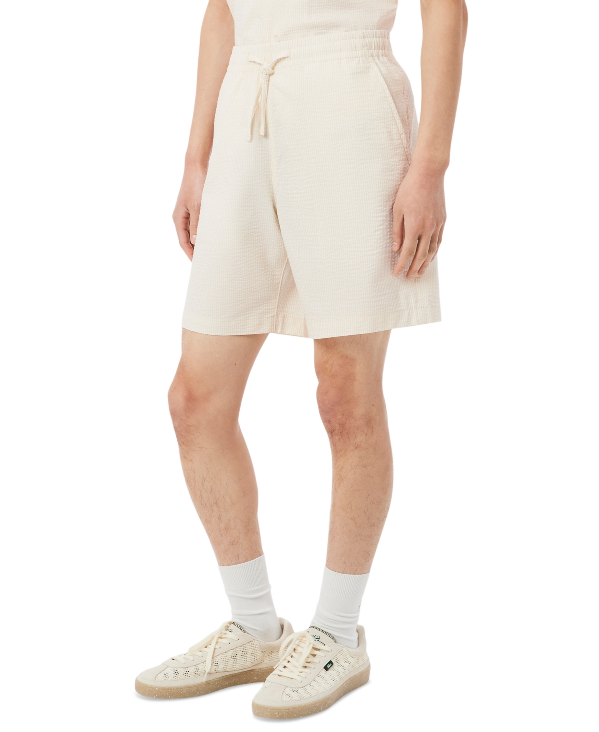 Click here for Lacoste Mens Seersucker Relaxed-Fit Shorts - Flour... prices
