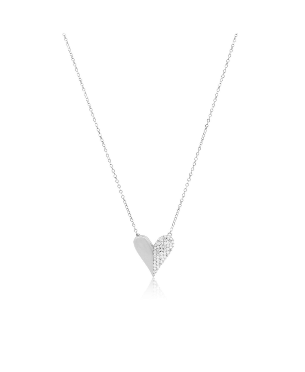 Click here for The Lovery Half and Half Cz Single Heart Necklace... prices