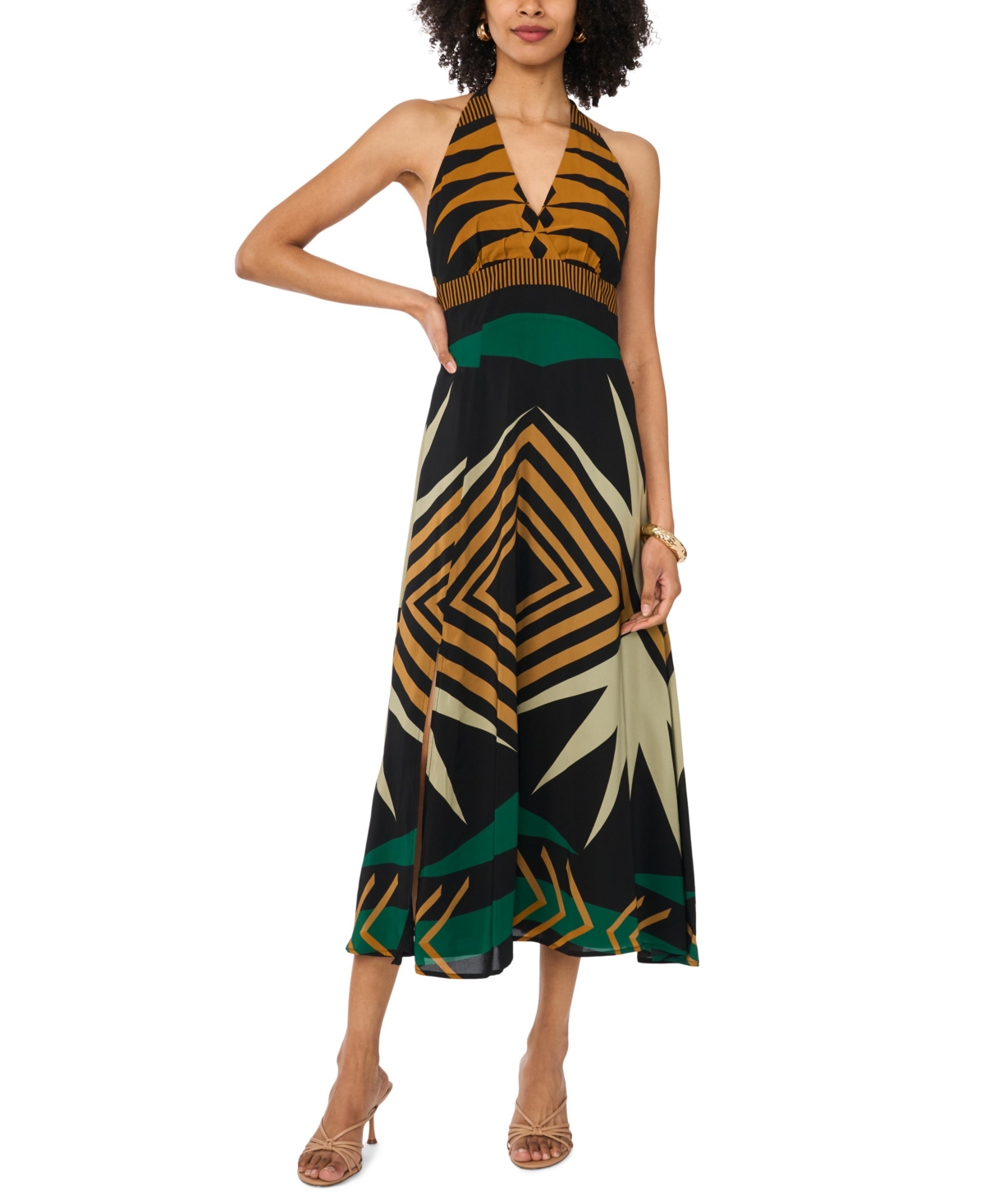 Click here for Vince Camuto Womens Racerback V-Neck Midi Dress -... prices