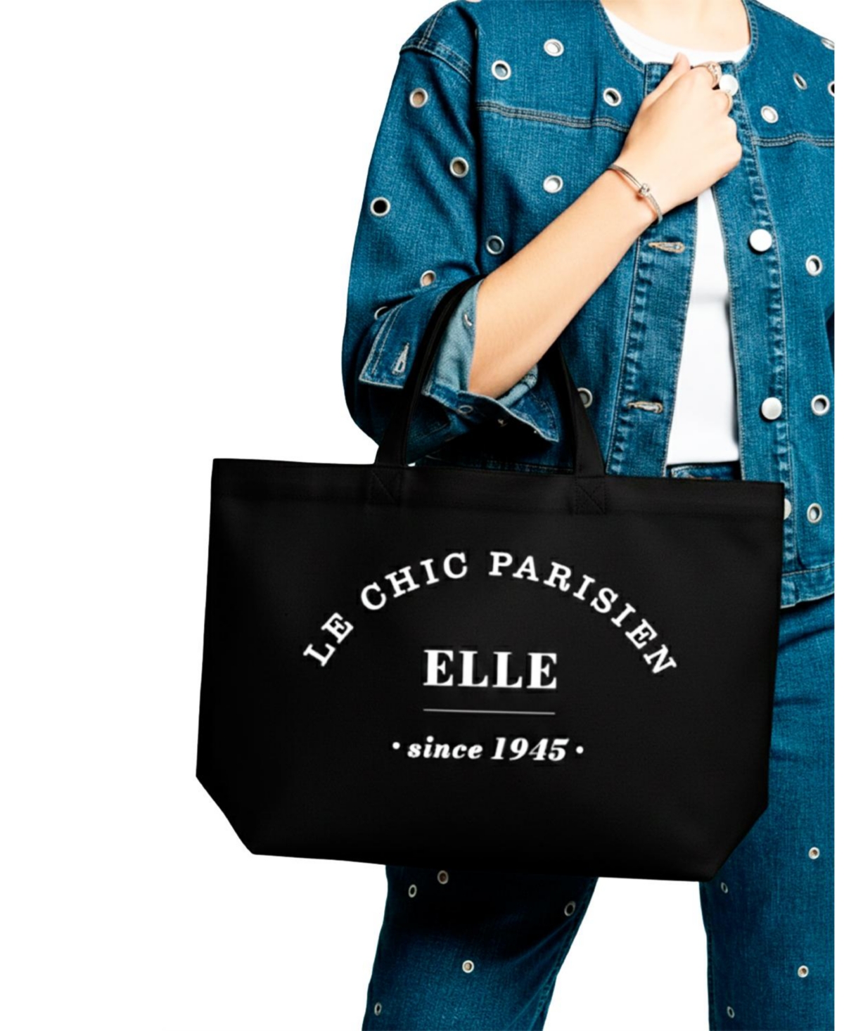 Click here for Elle Collection Le Chic Parisien printed Tote - Bl... prices