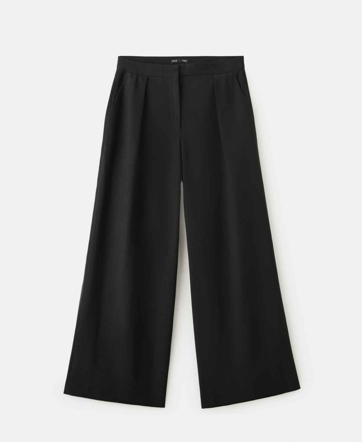 Click here for Mango Womens Straight-Fit Lyocell Pants - Black prices
