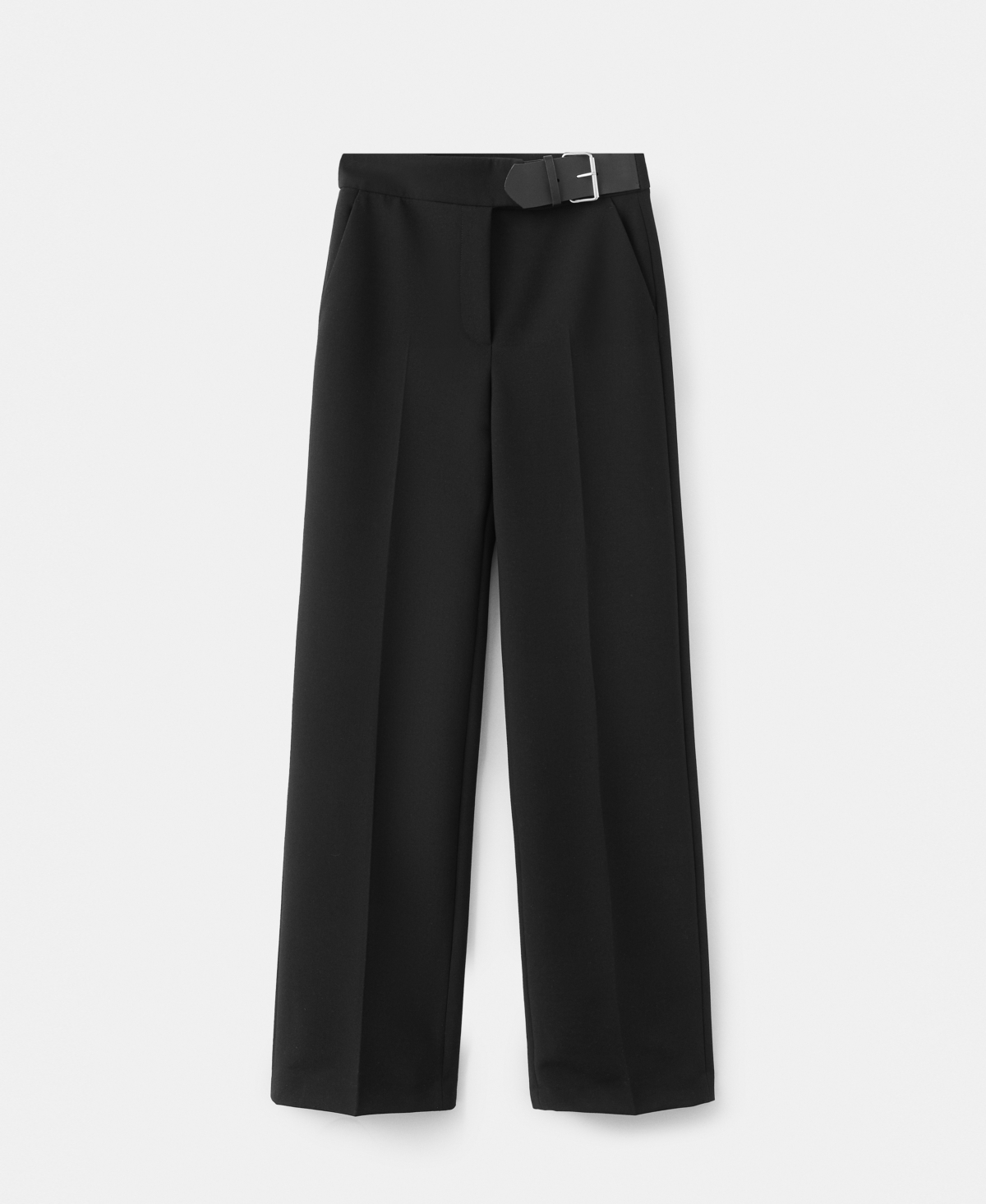 Click here for Mango Womens Belt Straight-Fit Pants - Black prices