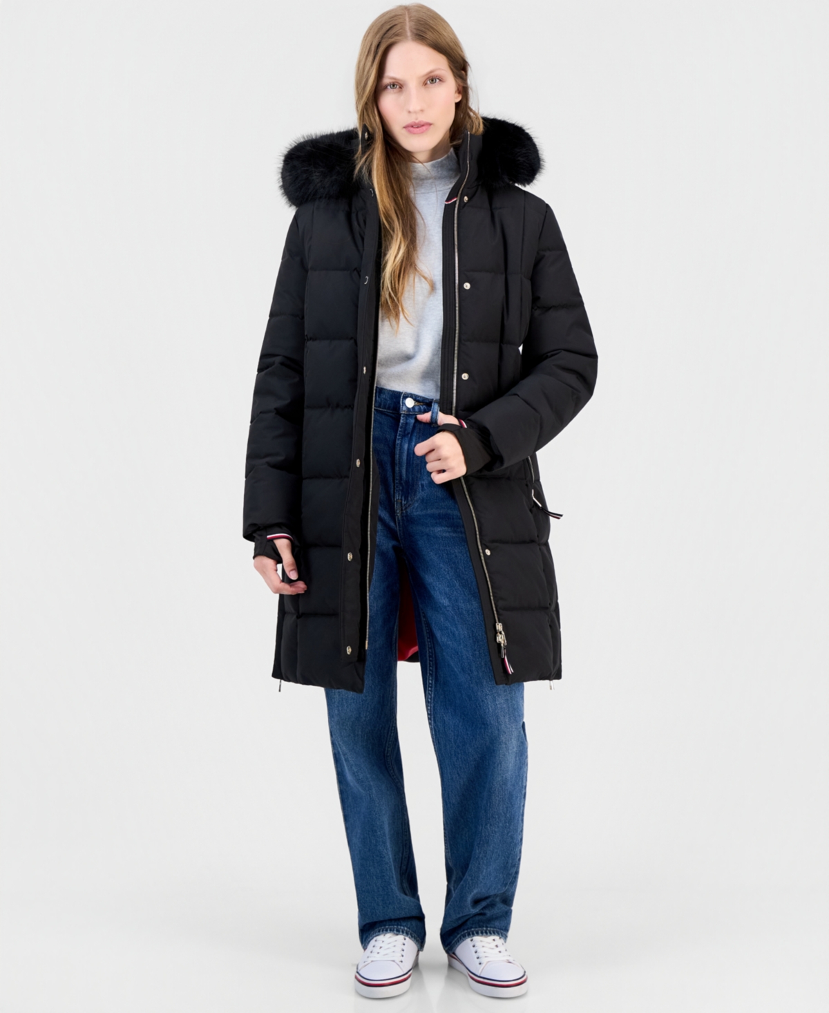 Click here for Tommy Hilfiger Womens Faux-Fur-Trim Hooded Puffer... prices