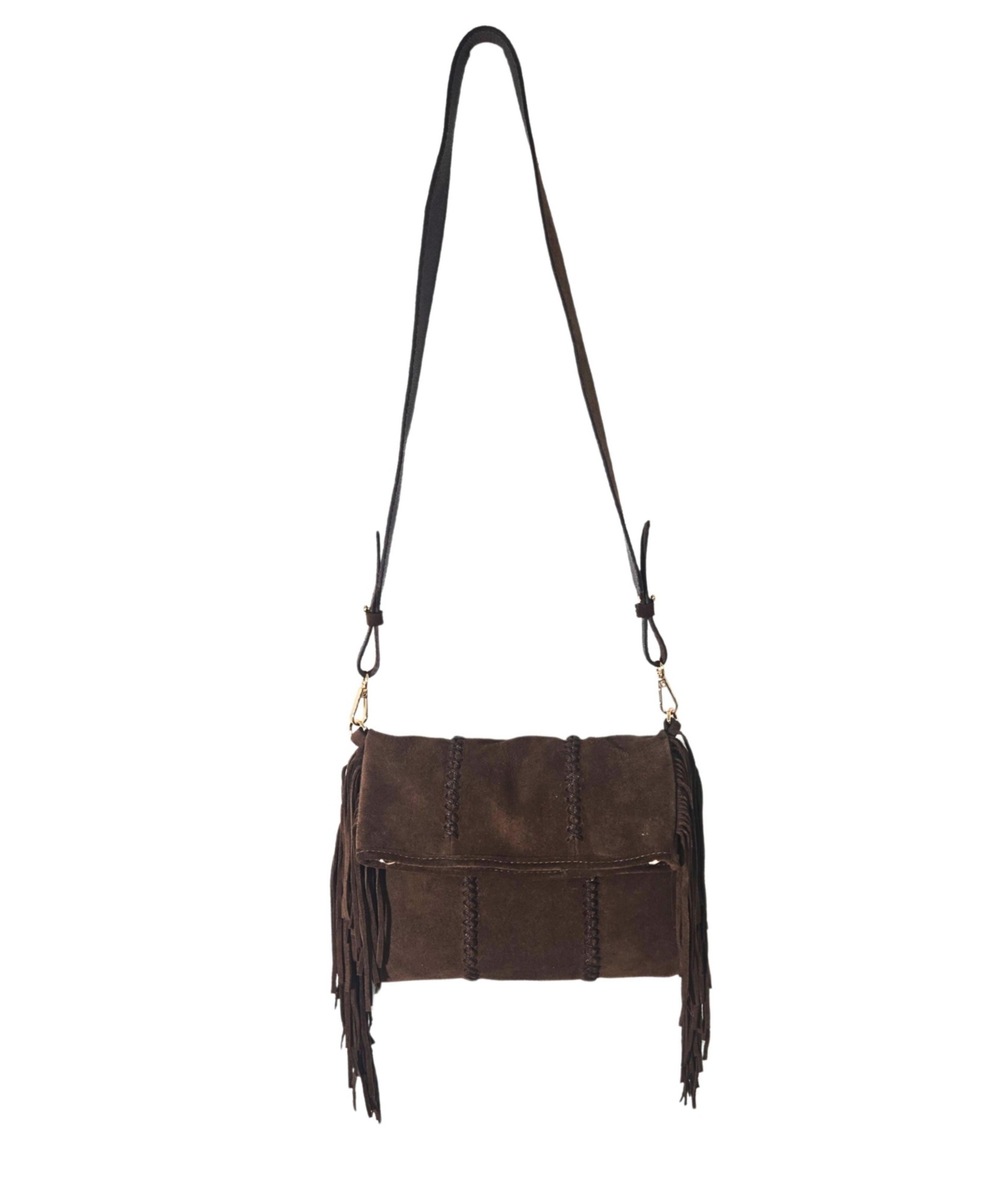 Click here for Carlos Falchi Medium Fringe Suede Crossbody Messen... prices