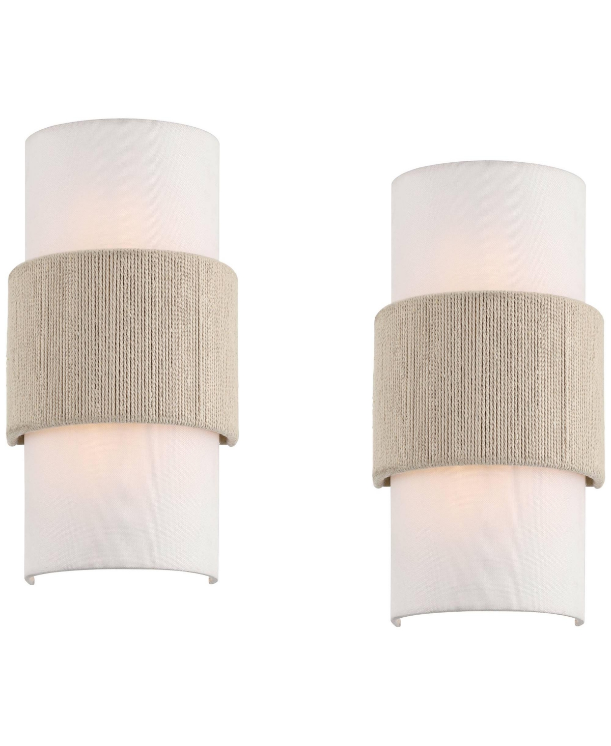 Click here for 360 Lighting Cabo 14 1/2 Linen and Rope 2-Light Wa... prices