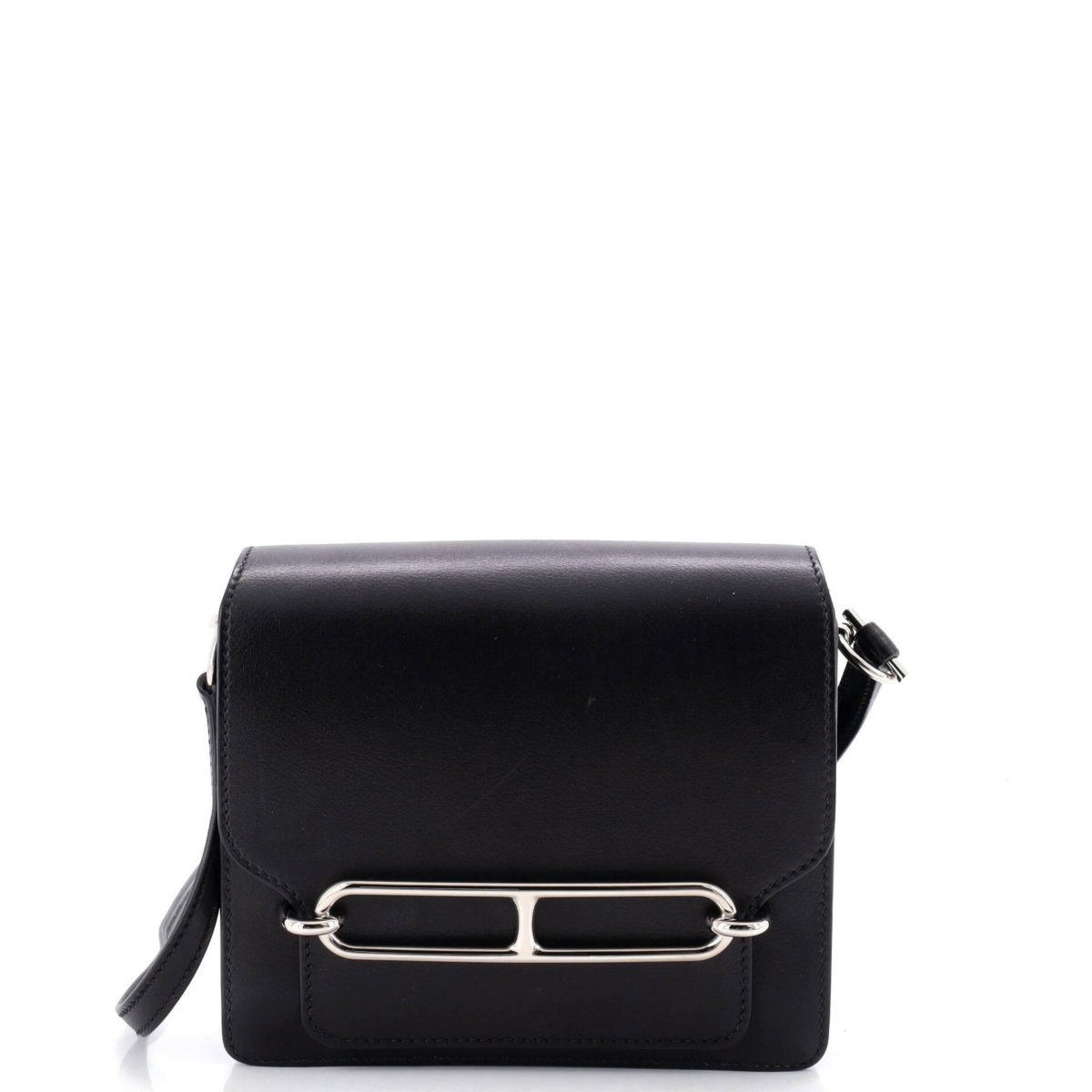 Click here for Pre-Owned HERMES 18 Roulis Bag Evergrain - Black prices