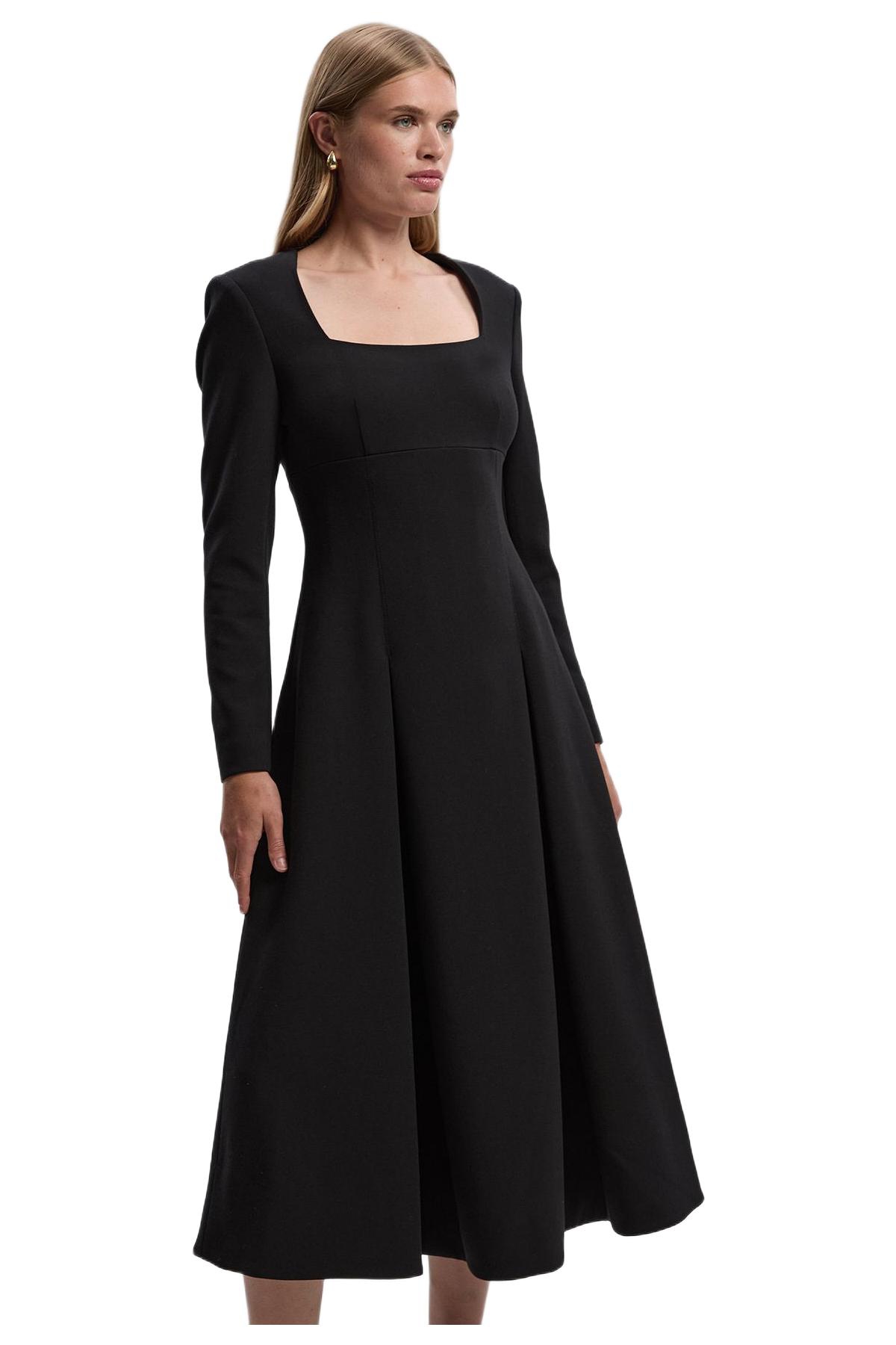Click here for Karen Millen Womens Stretch Sweetheart Neck Midi D... prices