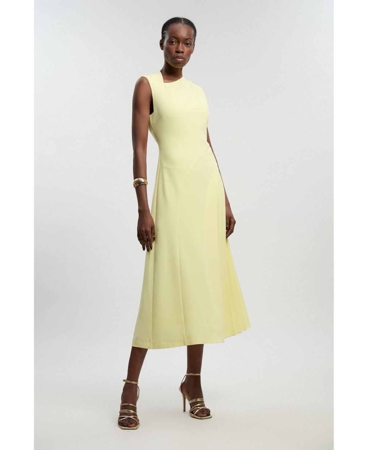 Click here for Karen Millen Womens Soft Tailored Pleated Midi Dre... prices