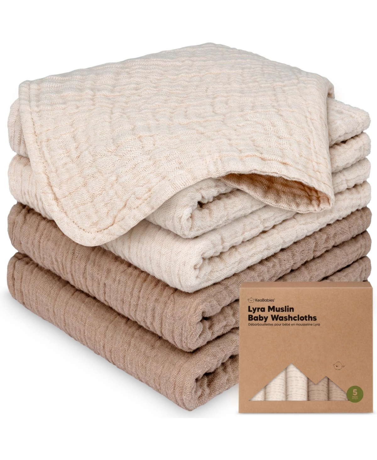 Click here for KeaBabies 5-Pack Lyra Muslin Baby Washcloths  Larg... prices