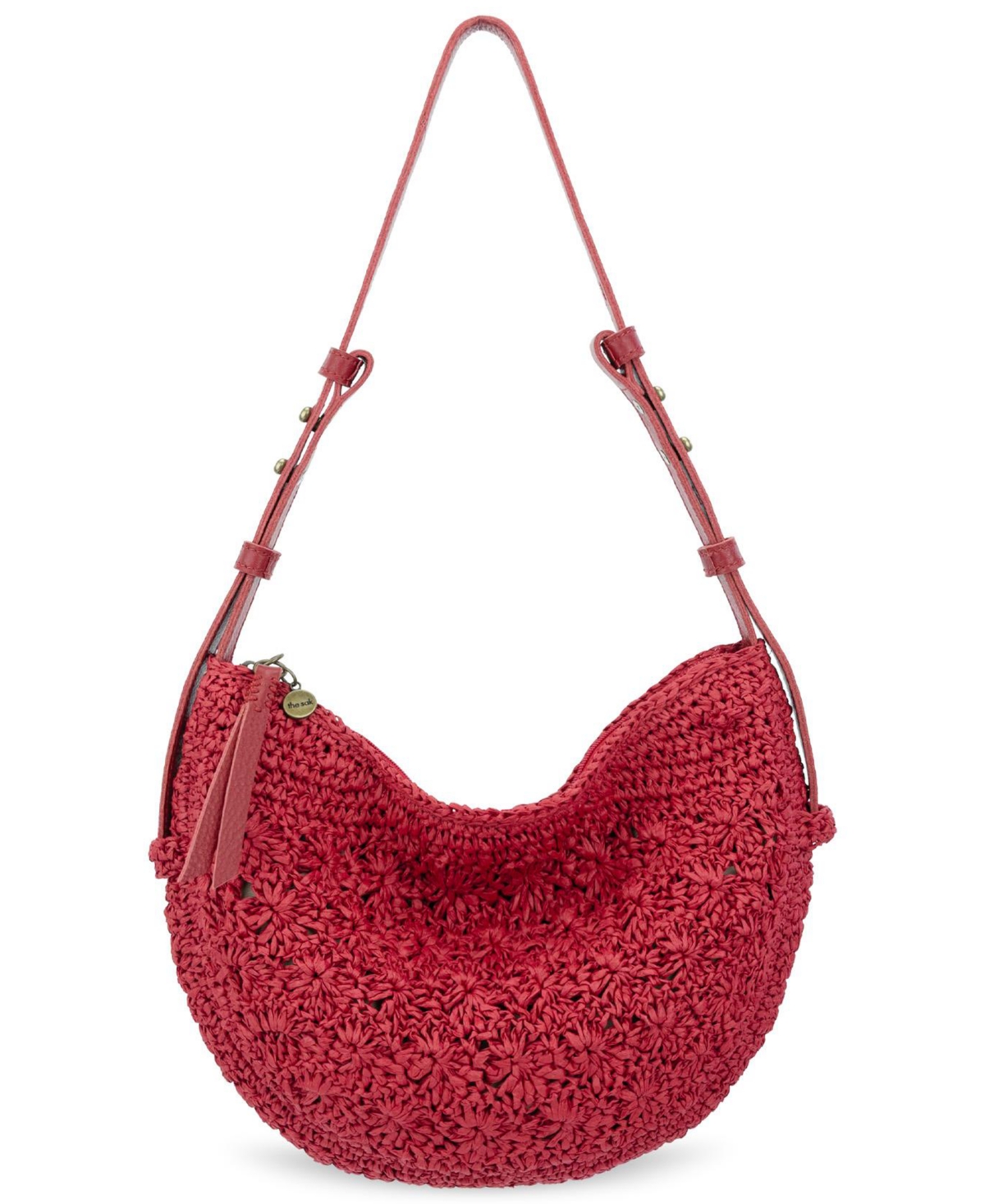 Click here for The Sak Tess Crochet Medium Shoulder Bag - Scarlet... prices