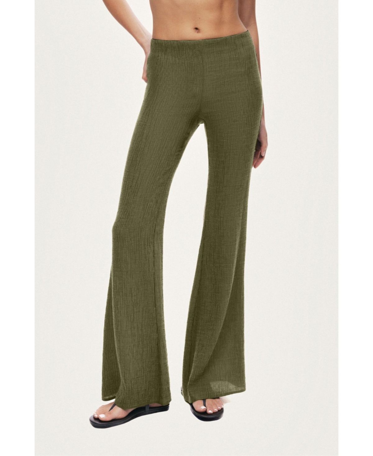 Click here for Nocturne Womens Flared High Waist Pants - Khaki prices