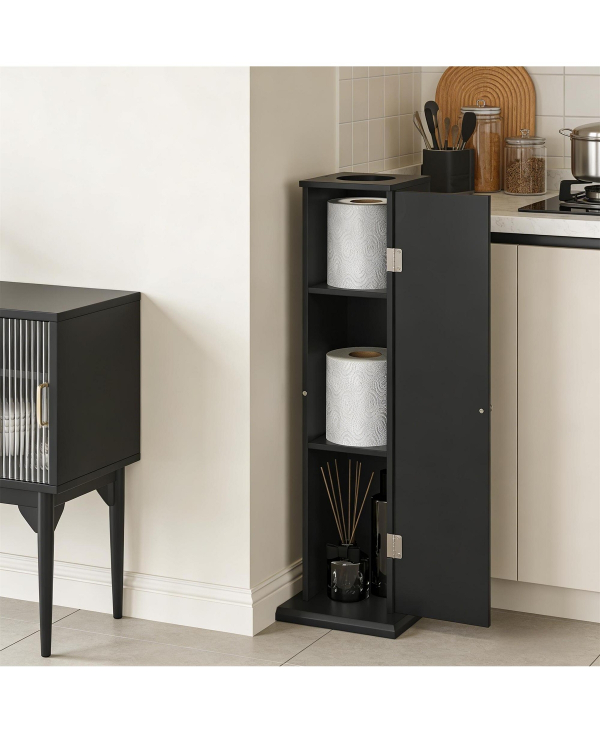 Click here for Clihome Rustic Organizer Narrow Corner Cabinet - 3... prices