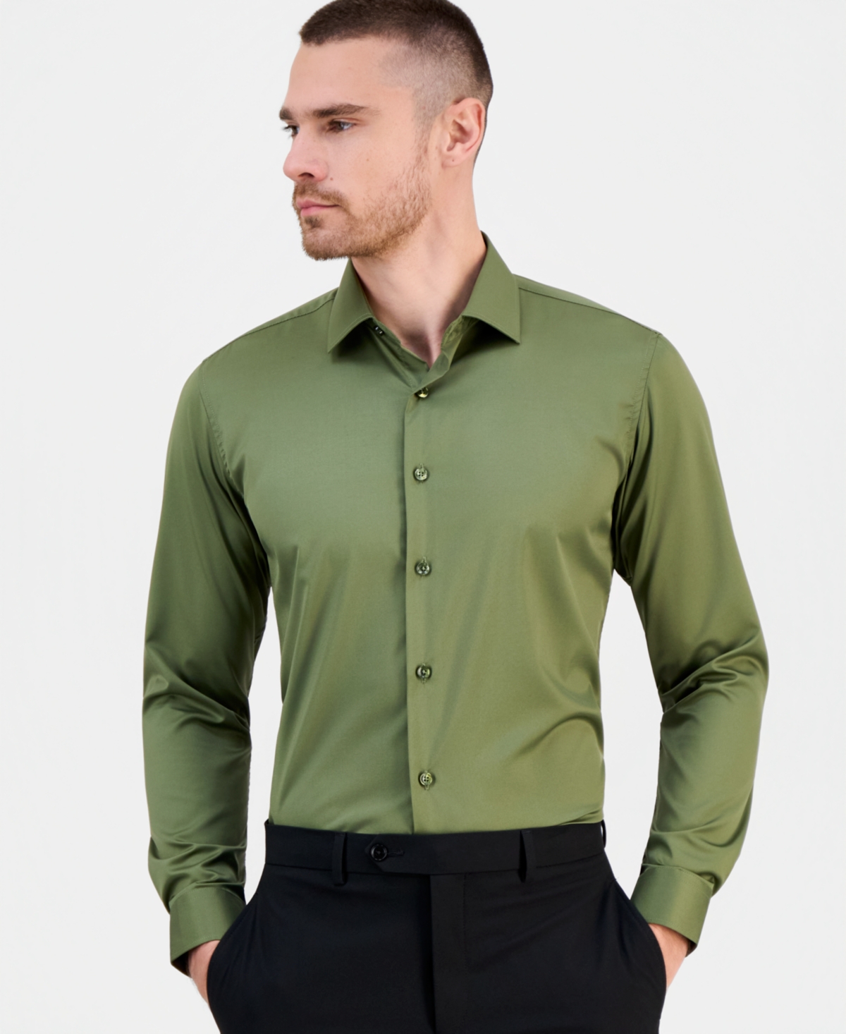 Click here for Suslo Couture Mens Slim-Fit Solid Four-Way Stretch... prices