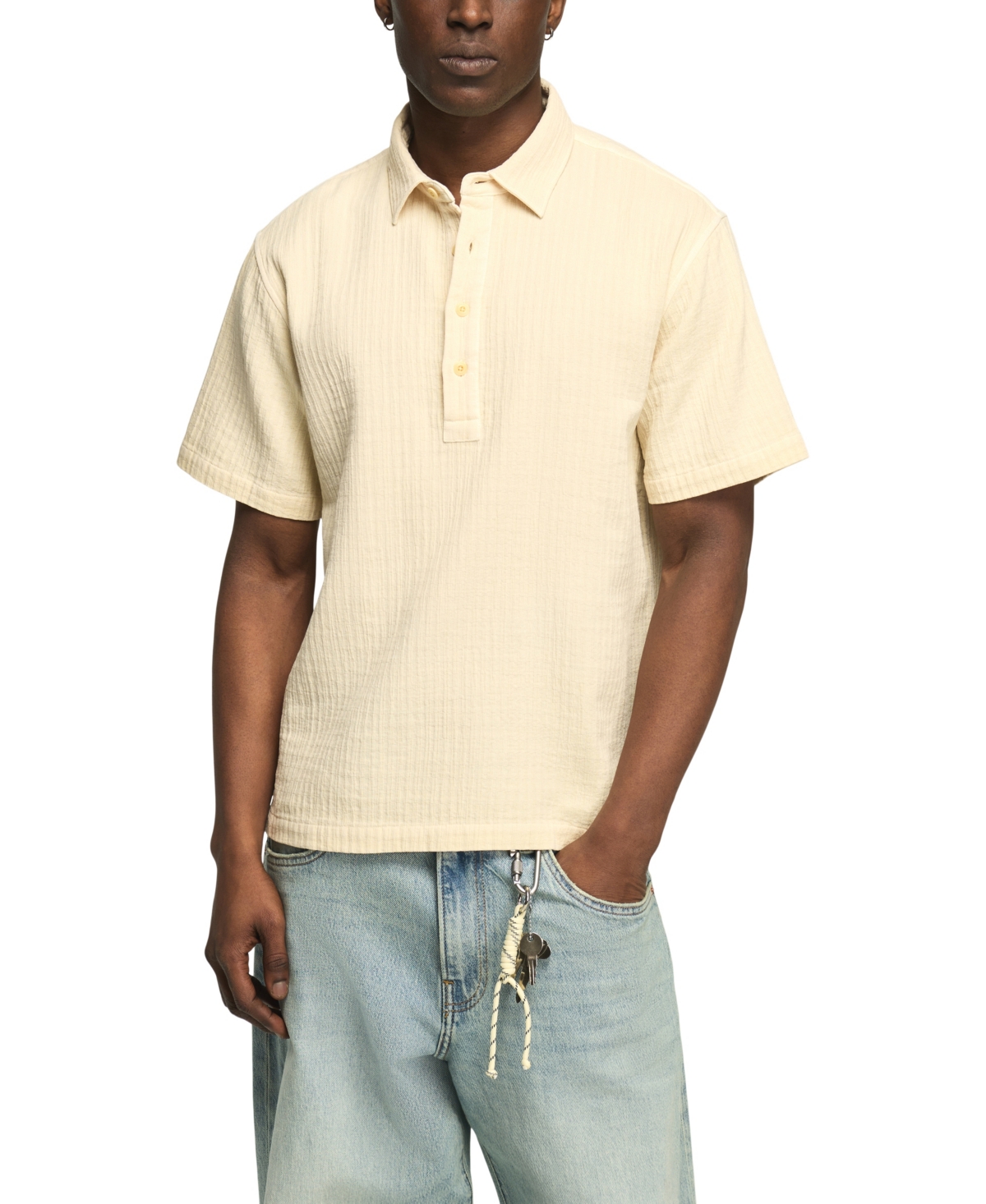 Click here for Lucky Brand Mens Double Cloth Popover Short-Sleeve... prices