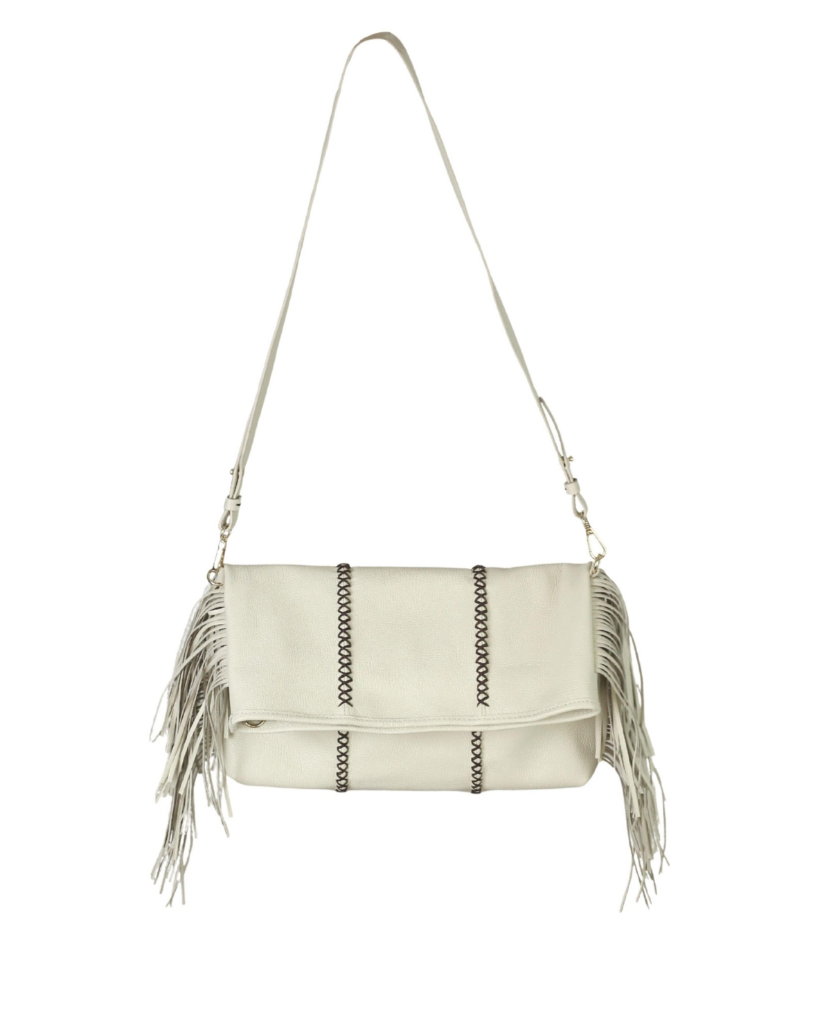 Click here for Carlos Falchi Large Fringe Leather Crossbody Messe... prices