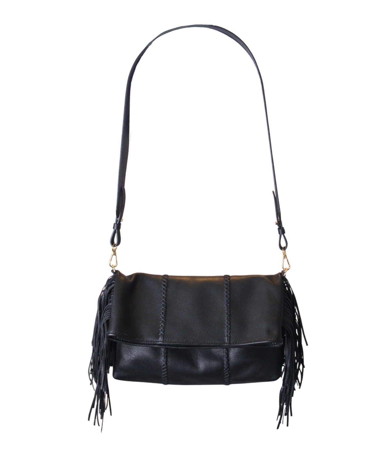 Click here for Carlos Falchi Large Fringe Leather Crossbody Messe... prices