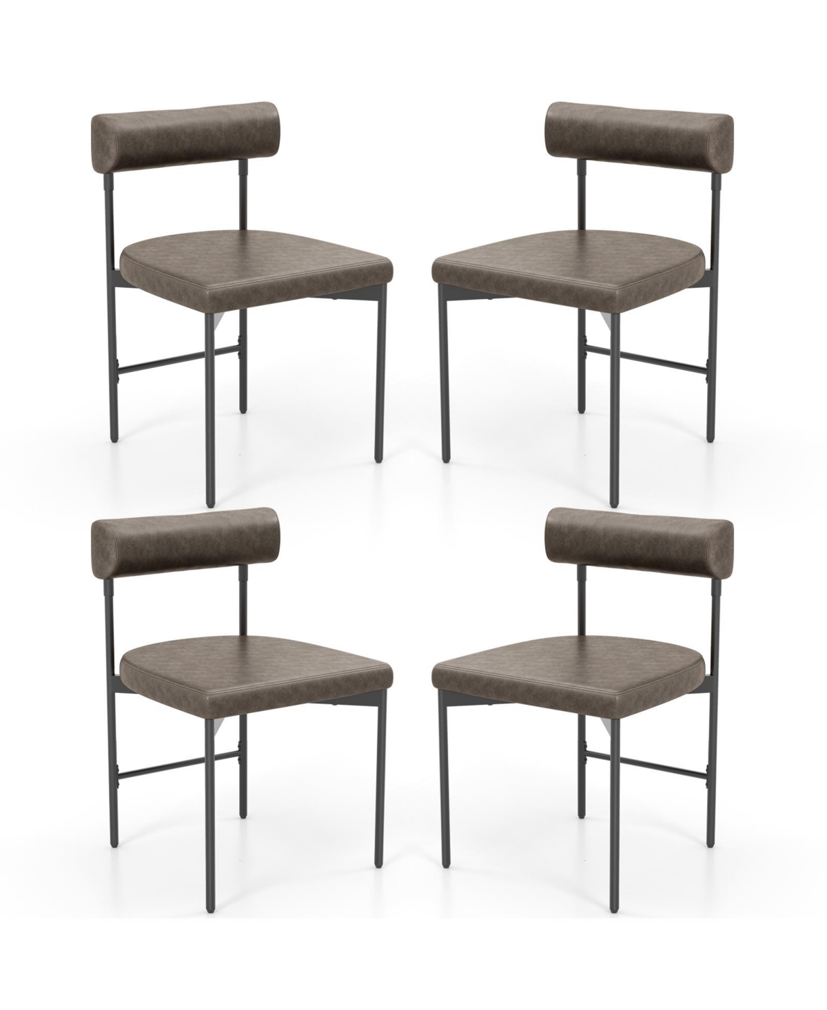 Click here for Gymax Dining Chair Set of 4 Faux Leather Upholster... prices