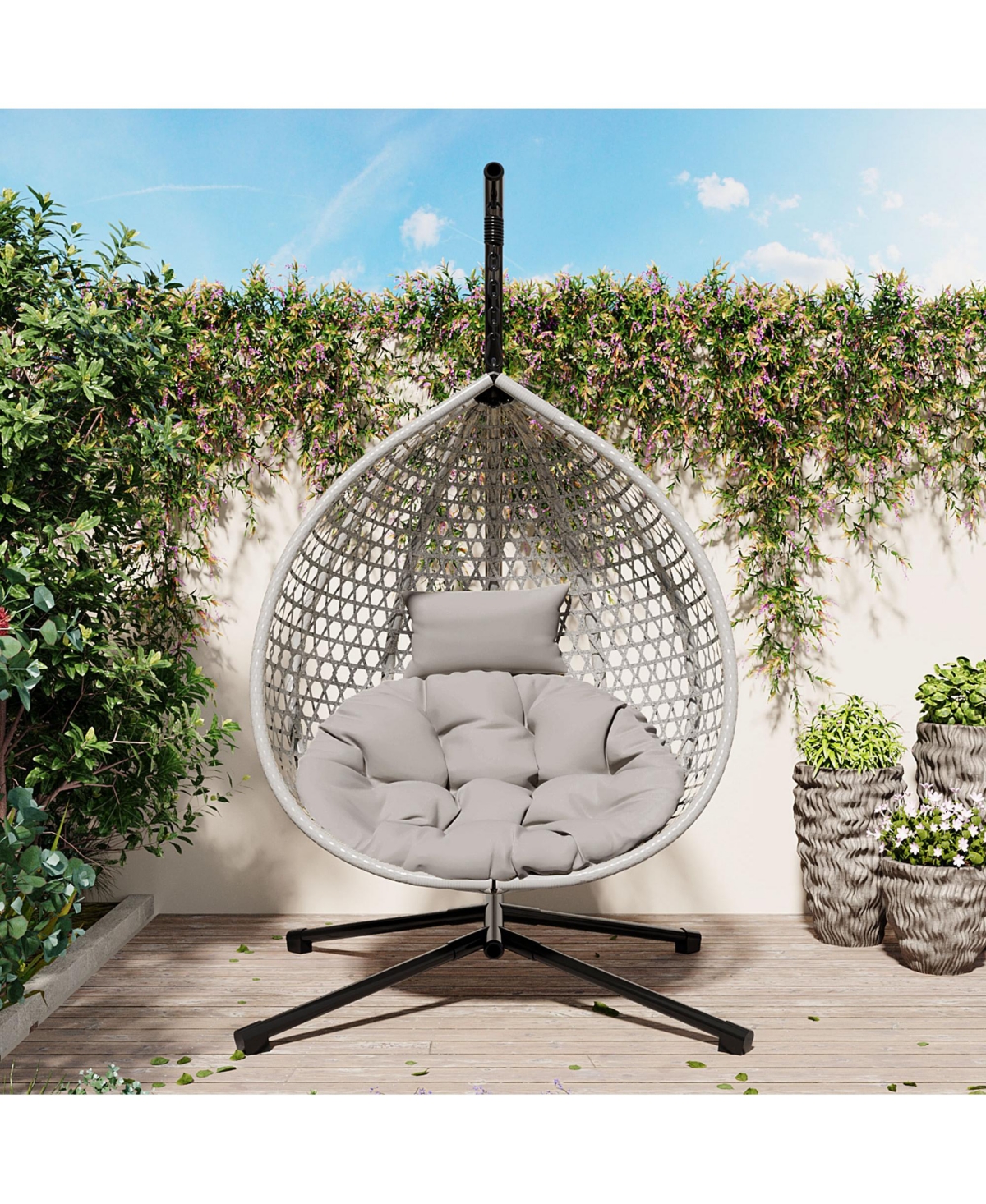 Click here for Rainsken Egg Hanging Chair  Foldable Pe Rattan Ham... prices