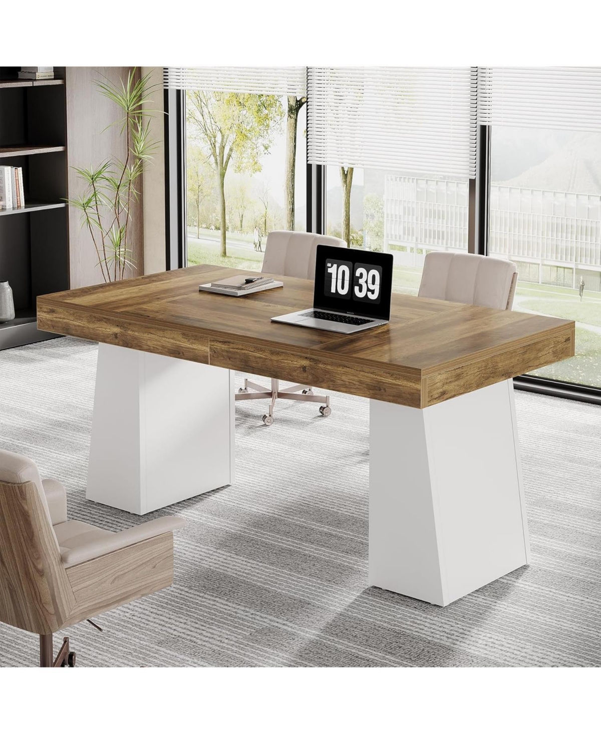 Click here for Tribesigns 55 Executive Wooden Desk with Double Pe... prices