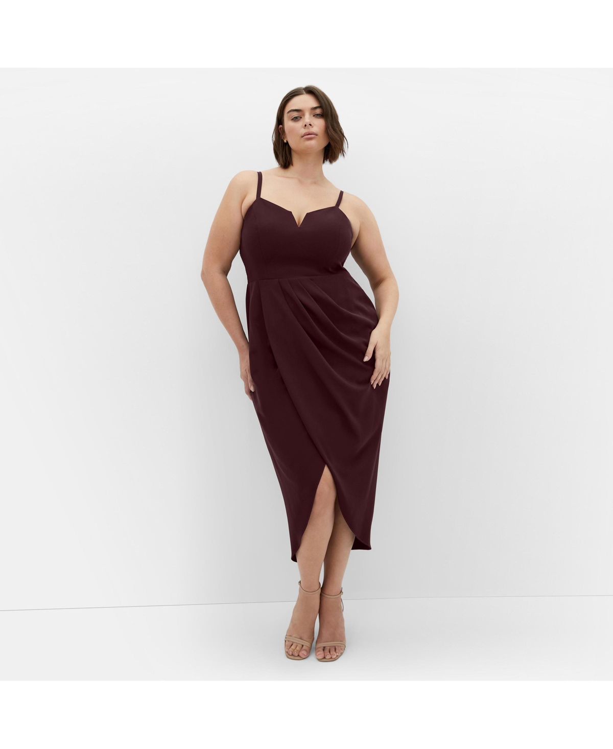 Click here for City Chic Womens Sassy Flex Fit Tulip V Dress - Ox... prices