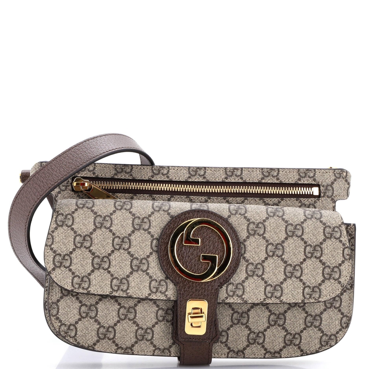 Click here for Pre-Owned Gucci Blondie Flap Pocket Belt Bag Gg Co... prices