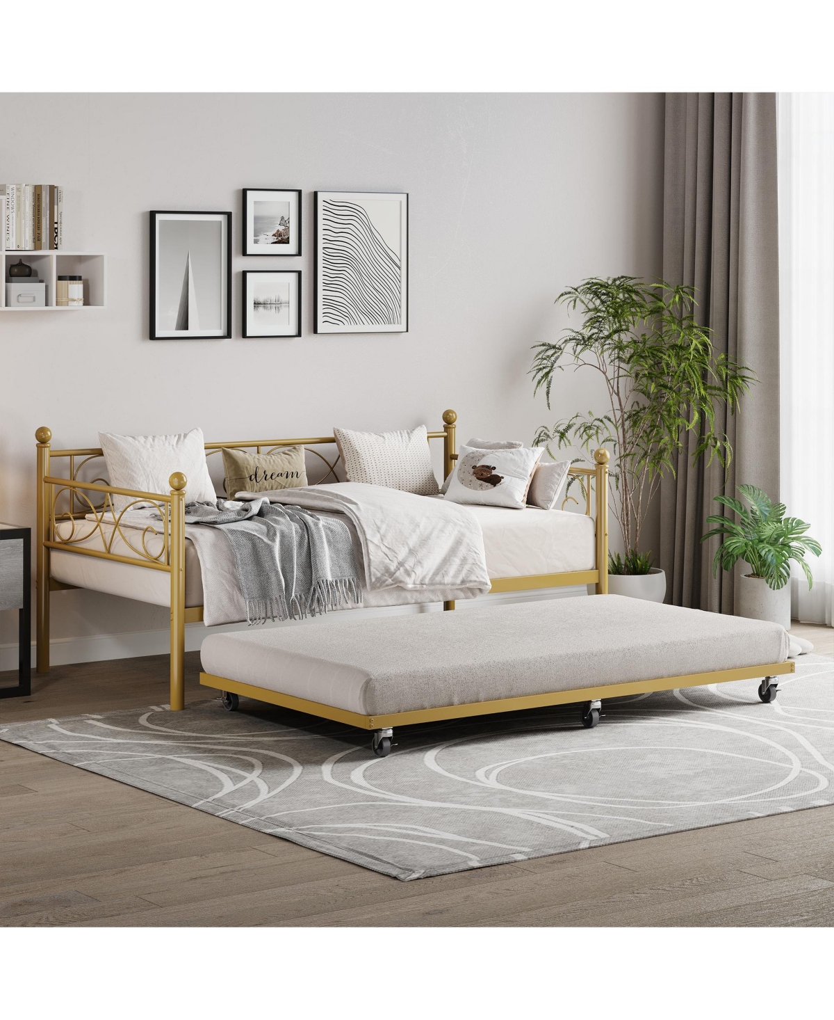 Click here for Homfan Metal Daybed with Trundle  Convertible Sofa... prices