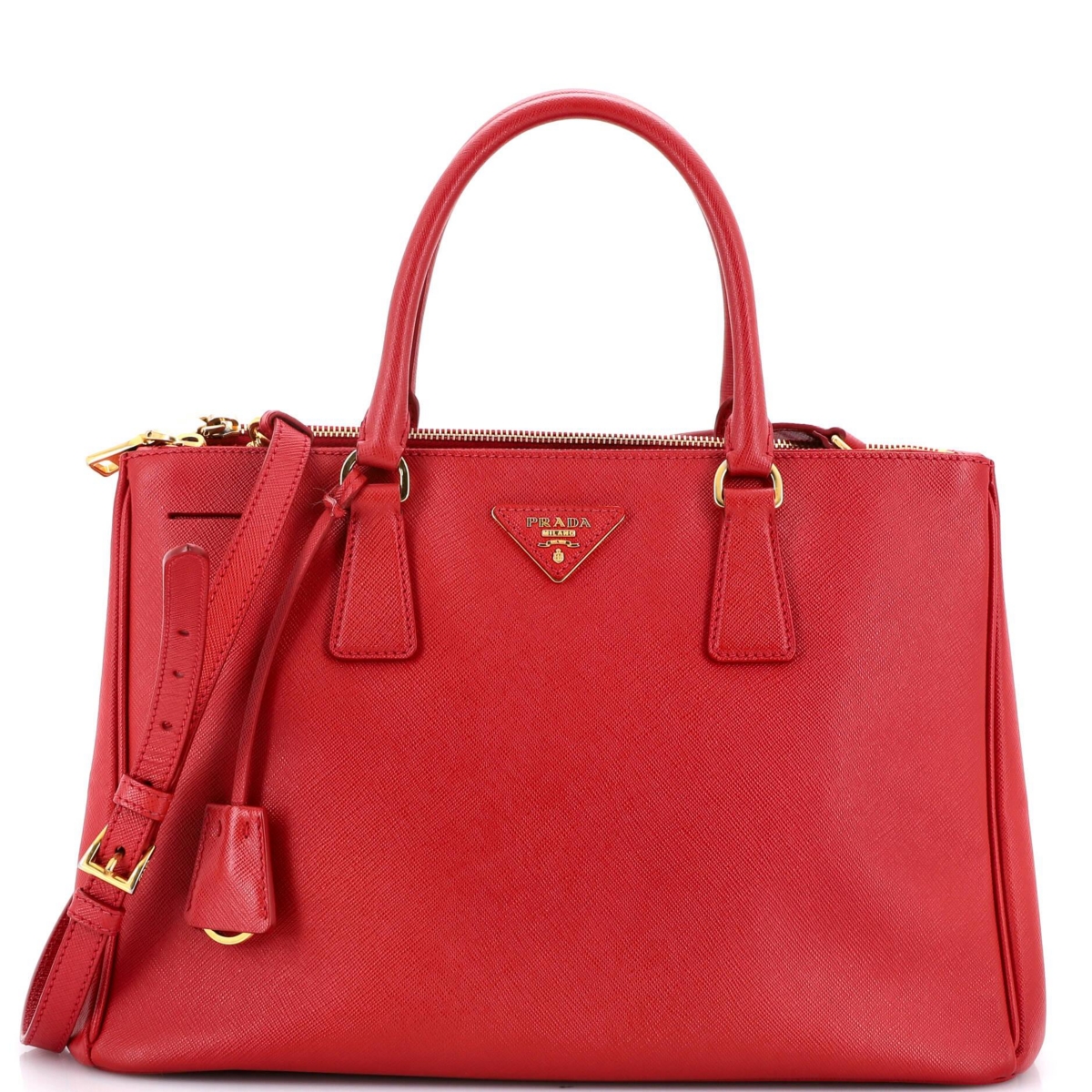 Click here for Pre-Owned Prada Medium Double Zip Lux Tote Saffian... prices