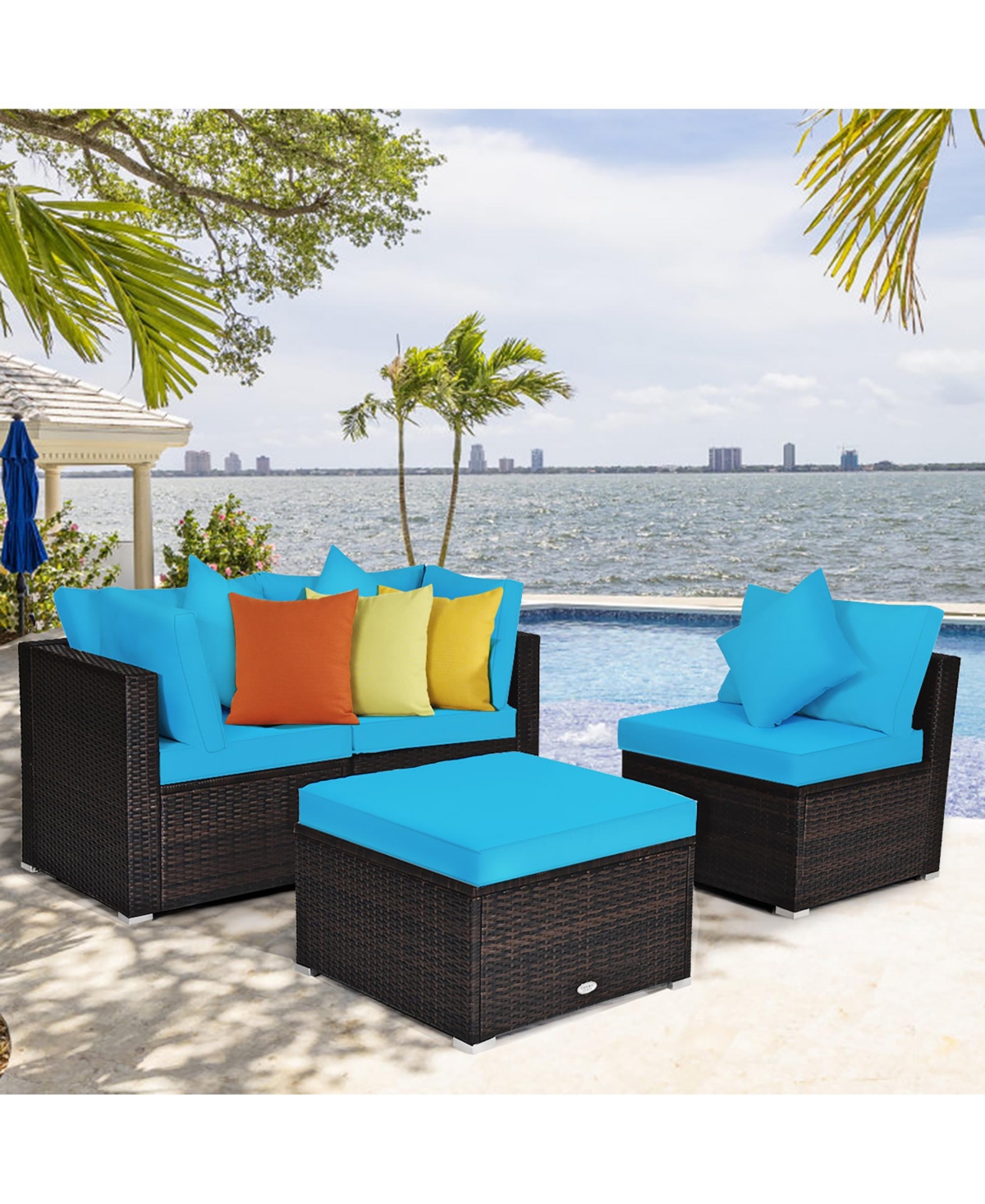 Click here for Costway 4PCS Patio Rattan Wicker Furniture Set Cus... prices