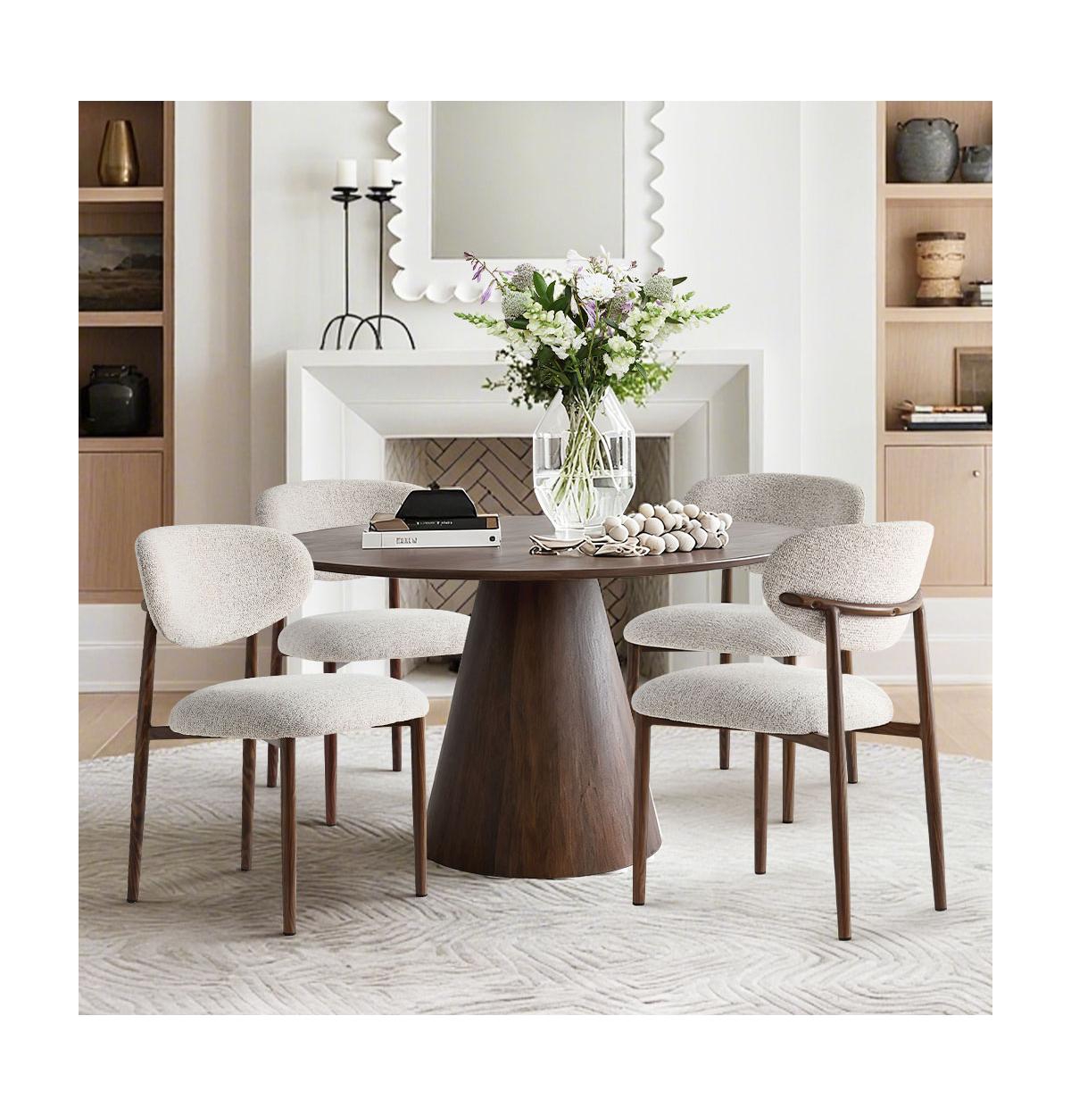 Click here for Modern Chenille Upholstered Dining Side Chairs Set... prices