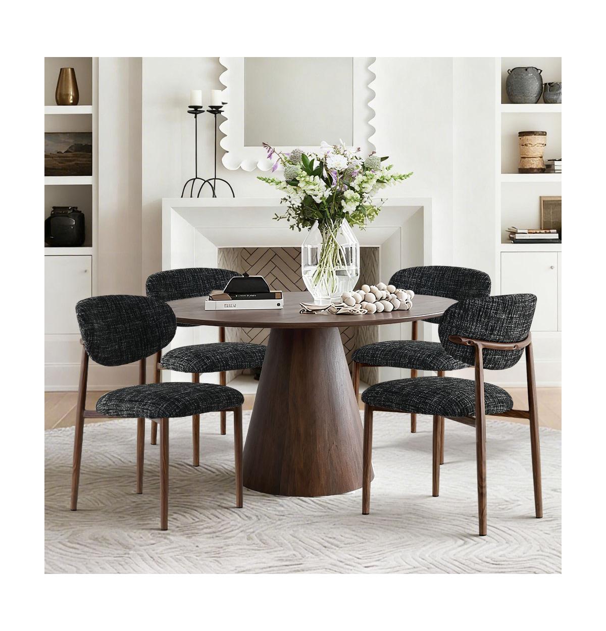 Click here for Modern Chenille Upholstered Dining Side Chairs Set... prices
