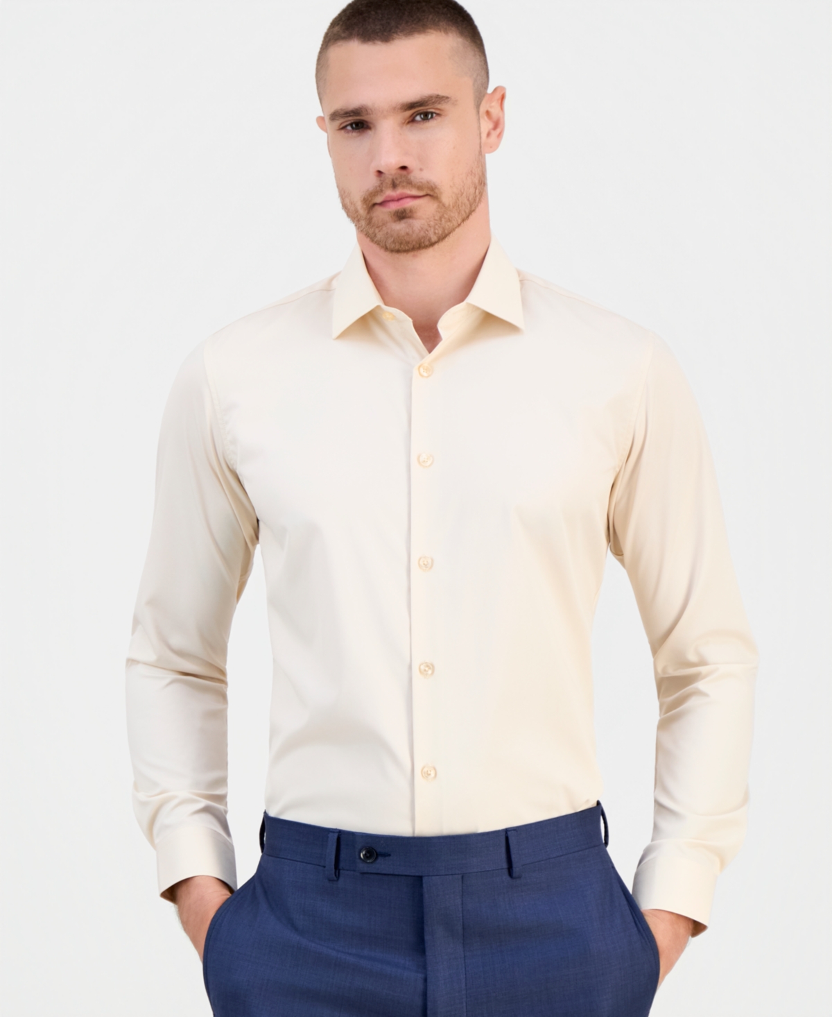 Click here for Suslo Couture Mens Slim-Fit Solid Four-Way Stretch... prices