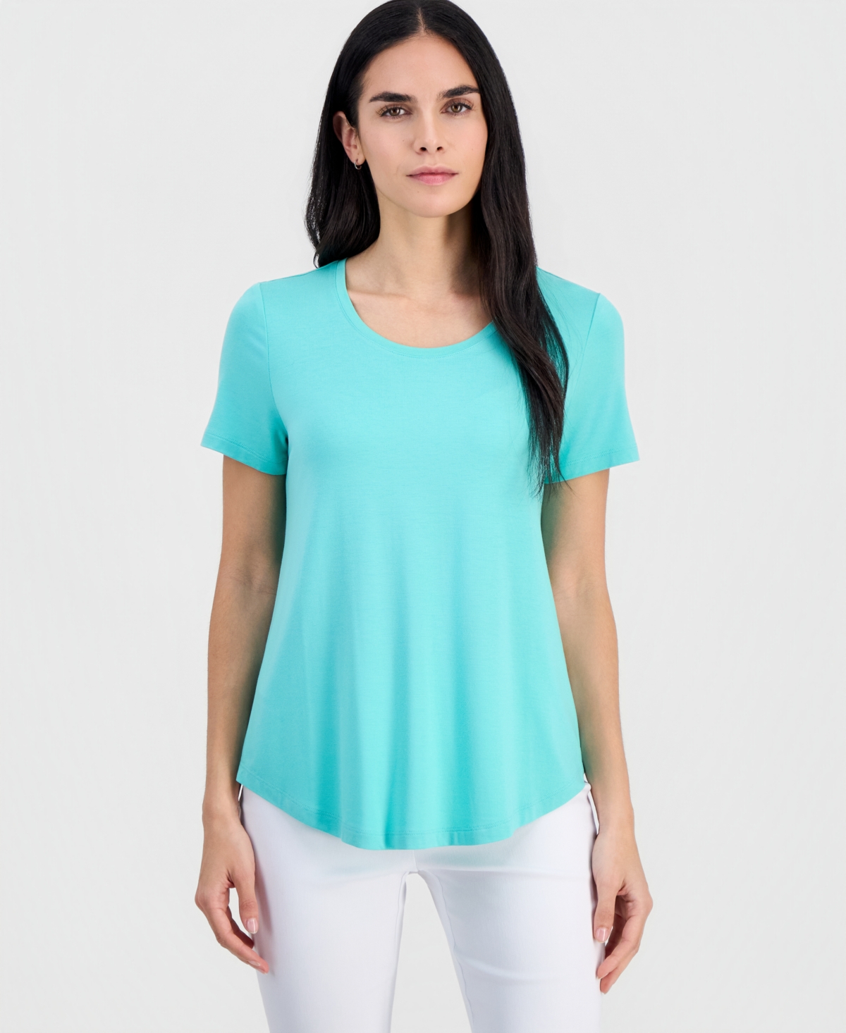 Click here for Jm Collection Petite Solid Rayon Span Short-Sleeve... prices
