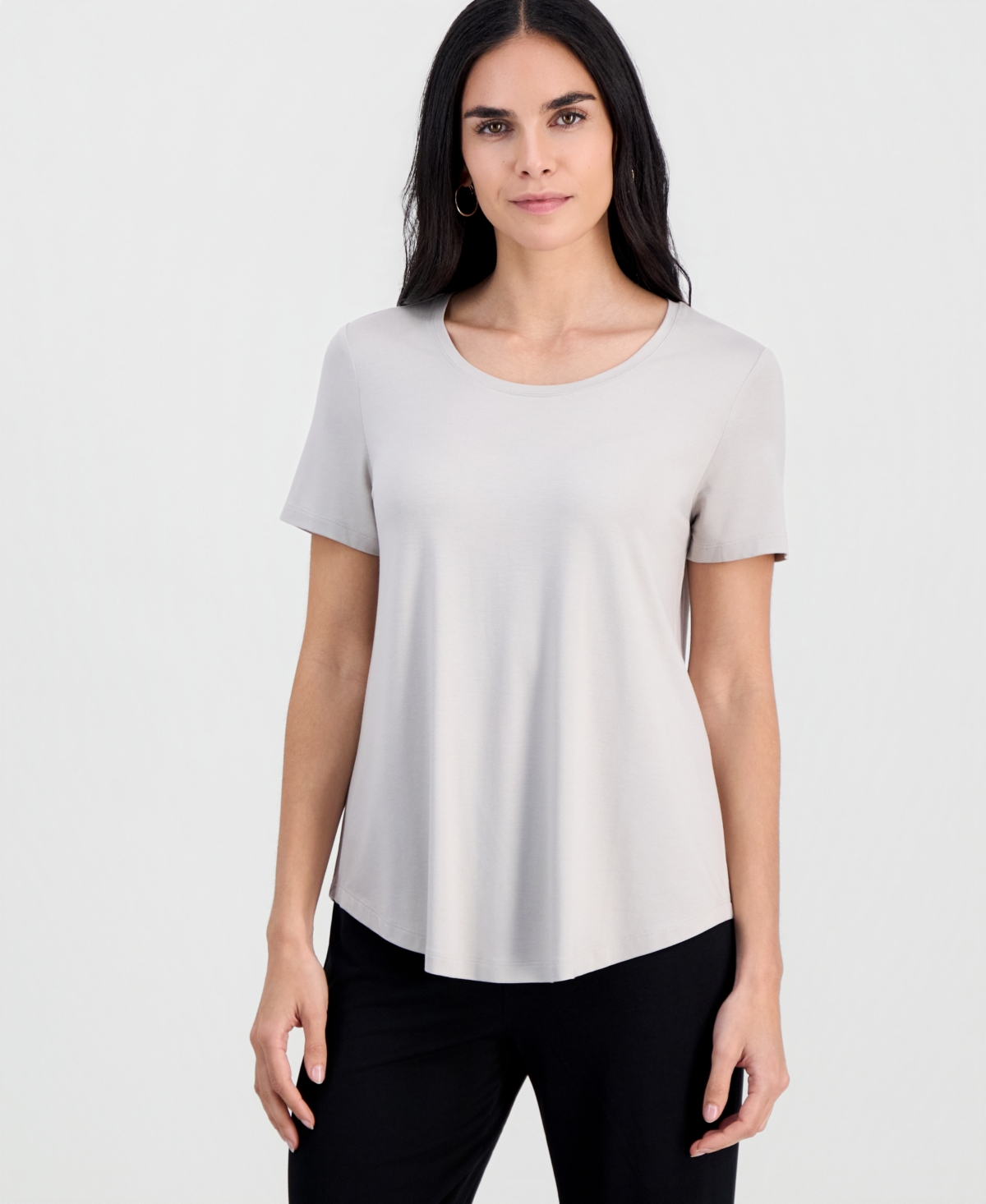 Click here for Jm Collection Petite Solid Rayon Span Short-Sleeve... prices