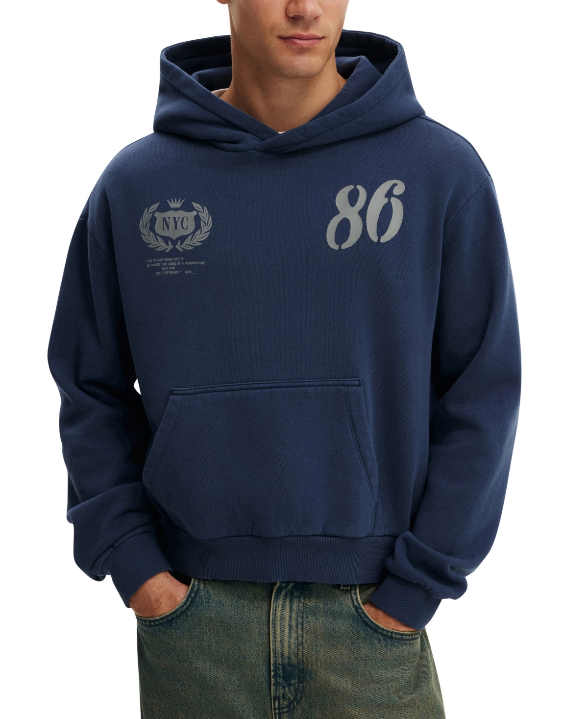 Click here for Cotton On Mens Cropped Modern-Fit Graphic Hoodie -... prices