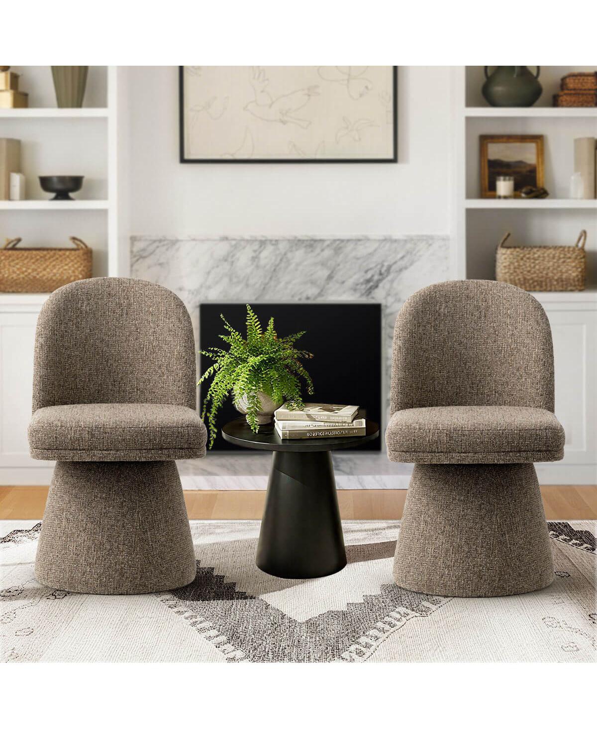 Click here for Maison Boucle Swivel Accent Chairs Set of 2  Moder... prices