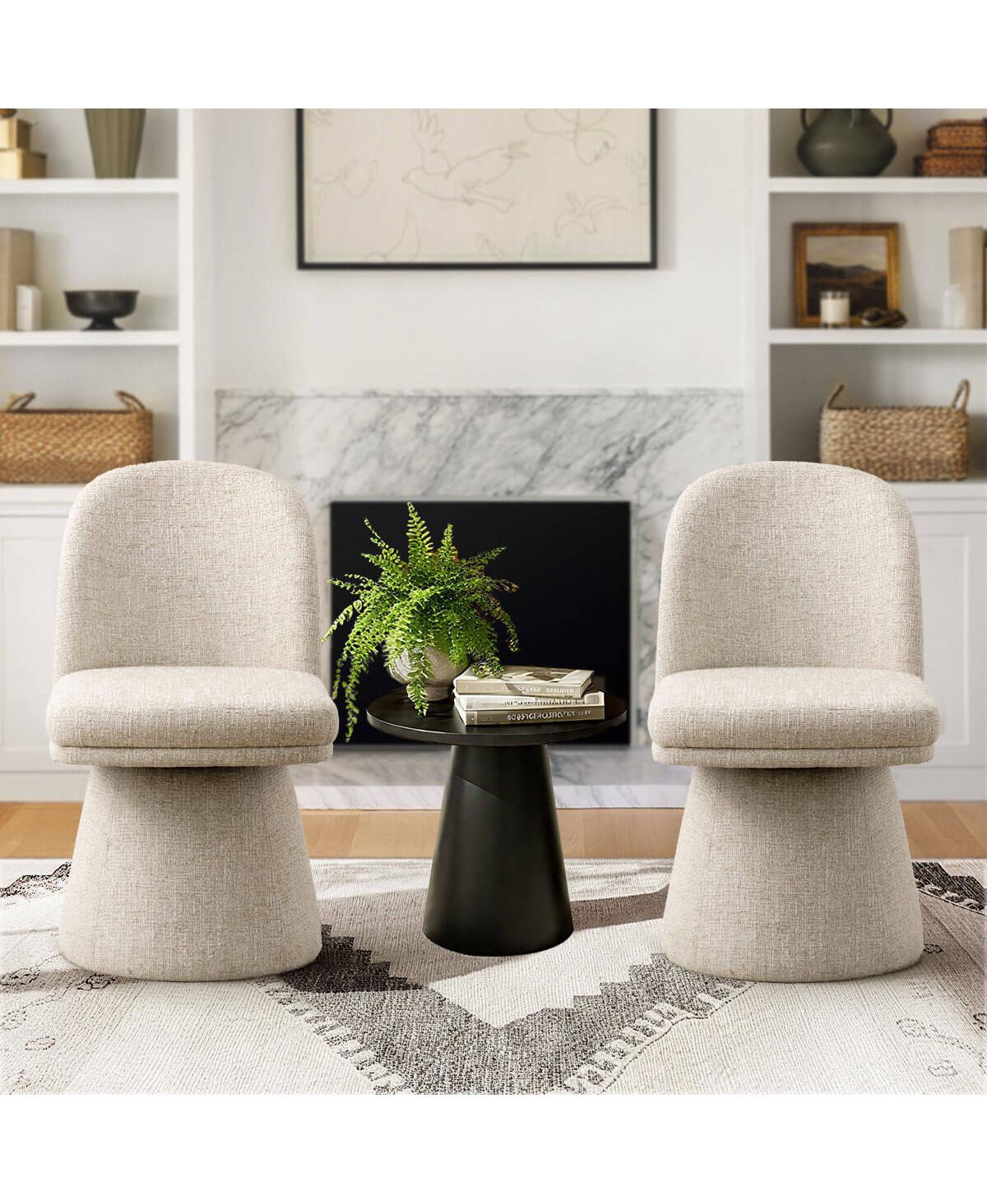 Click here for Maison Boucle Swivel Accent Chairs Set of 2  Moder... prices