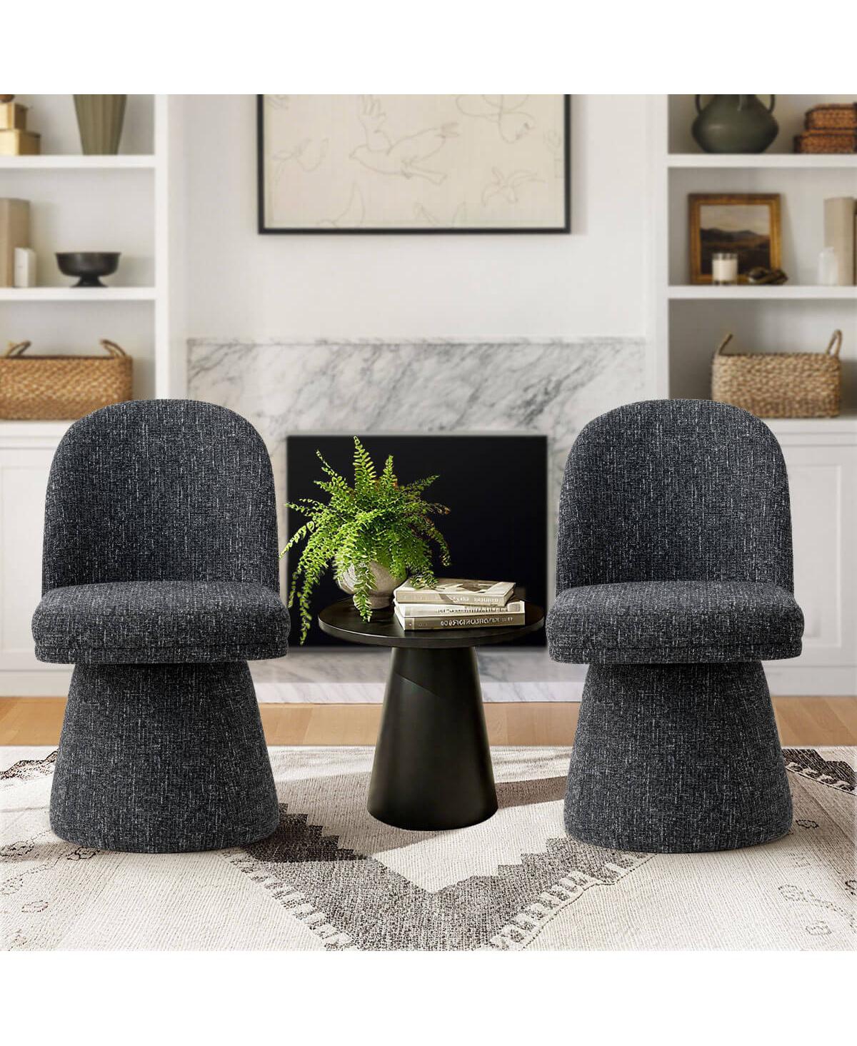 Click here for Maison Boucle Swivel Accent Chairs Set of 2  Moder... prices