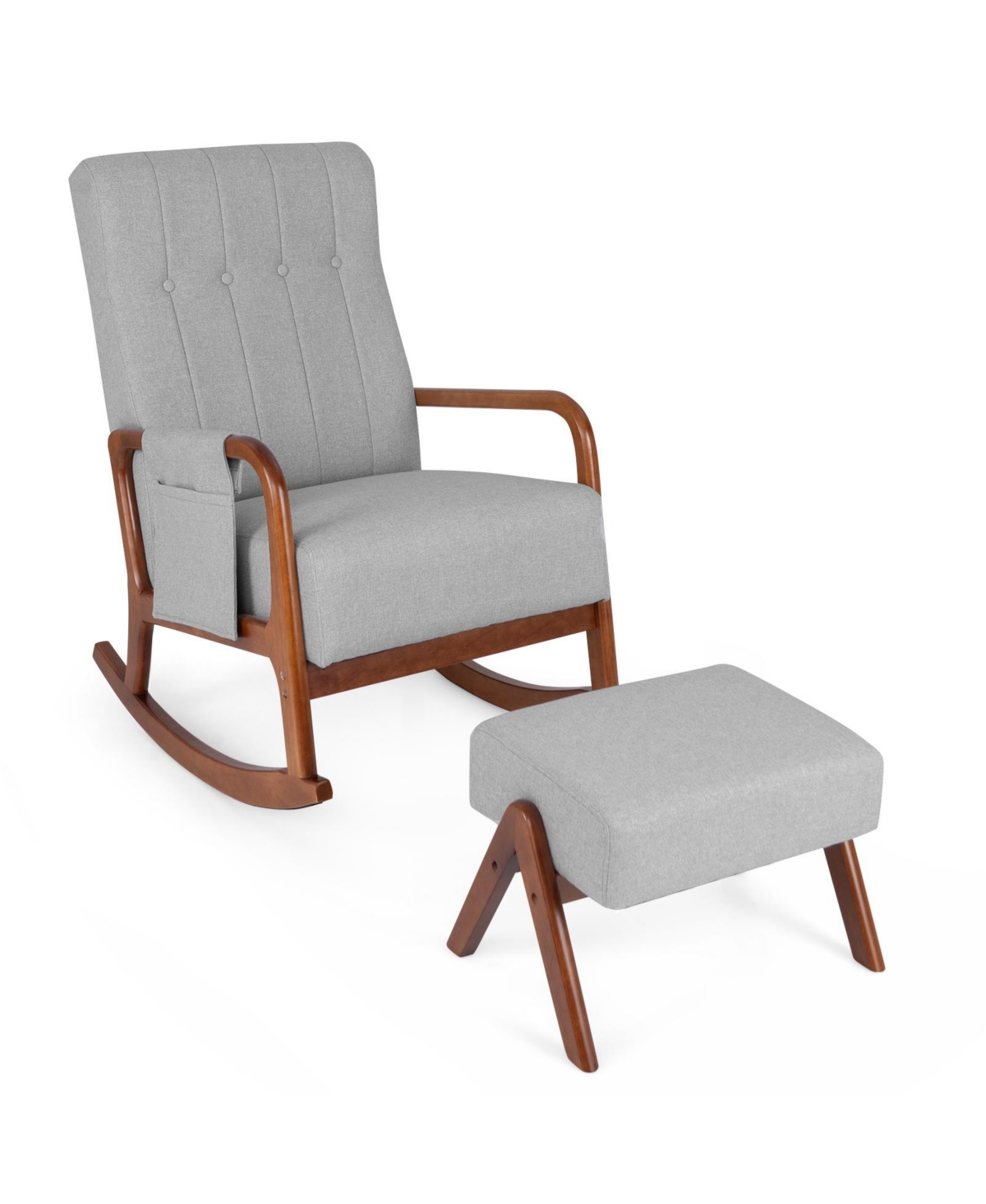 Click here for Slickblue Wooden Rocking Chair with Ottoman Set  P... prices