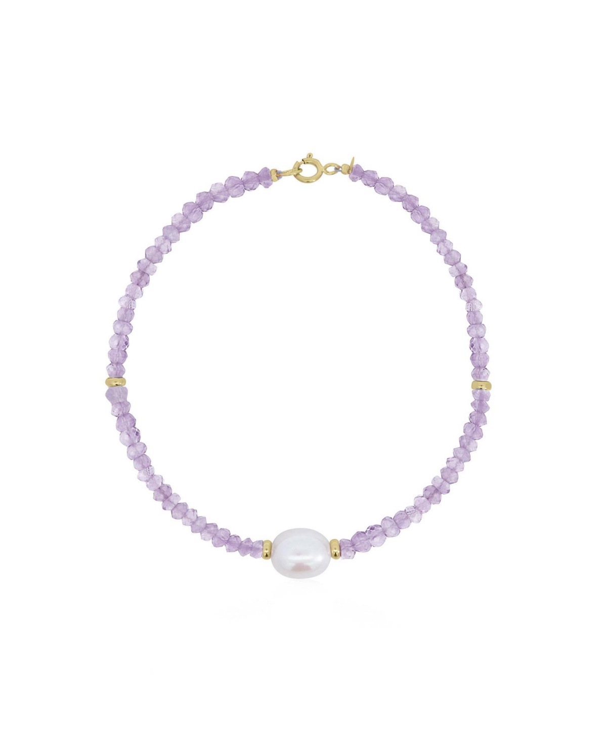 Click here for The Lovery Amethyst Bead Pearl Bracelet 14K Yelow... prices