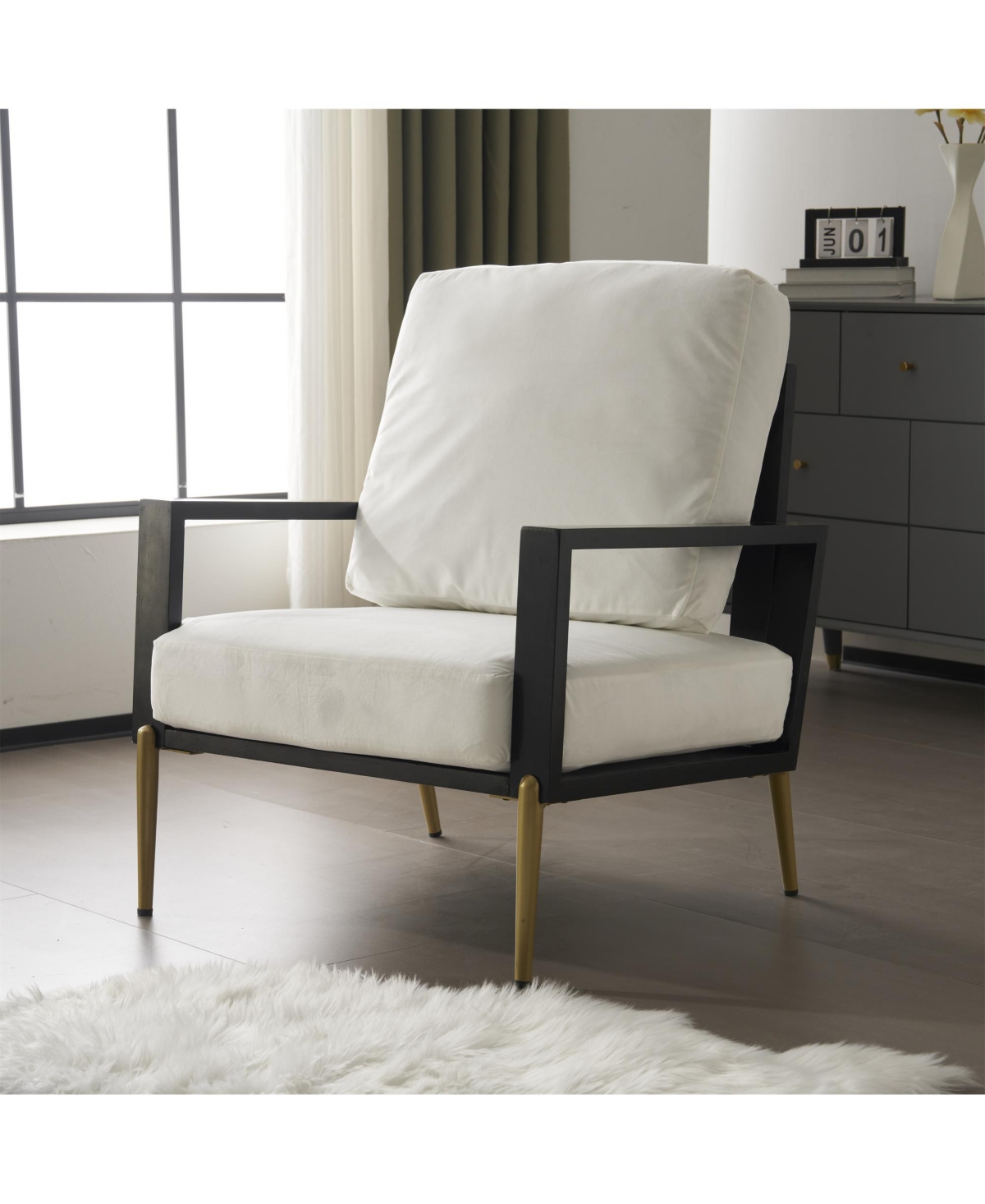 Click here for Rainsken Velvet Upholstered Armchair  Accent Chair... prices