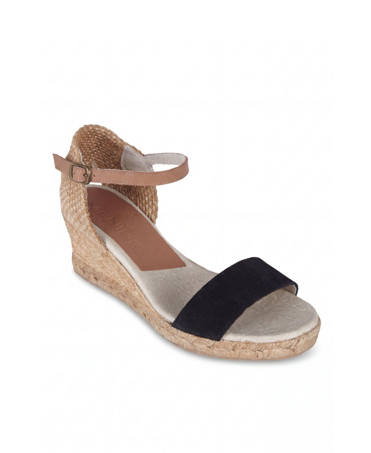 Click here for Menina Step Womens Jimena Single Band Wedges - Bla... prices